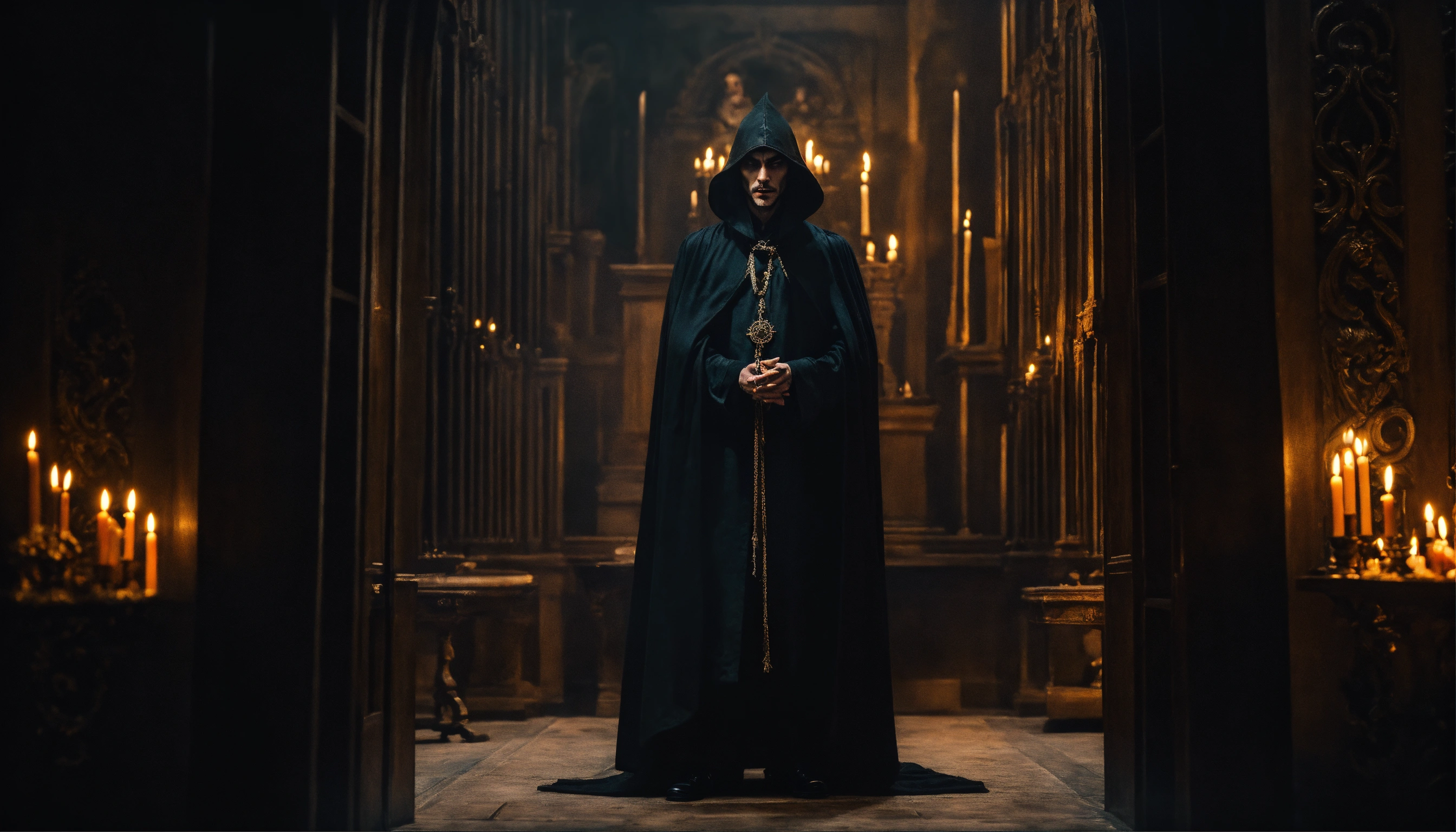 Lexica - Sinister, mysterious and dramatic portrait of a young handsome ...