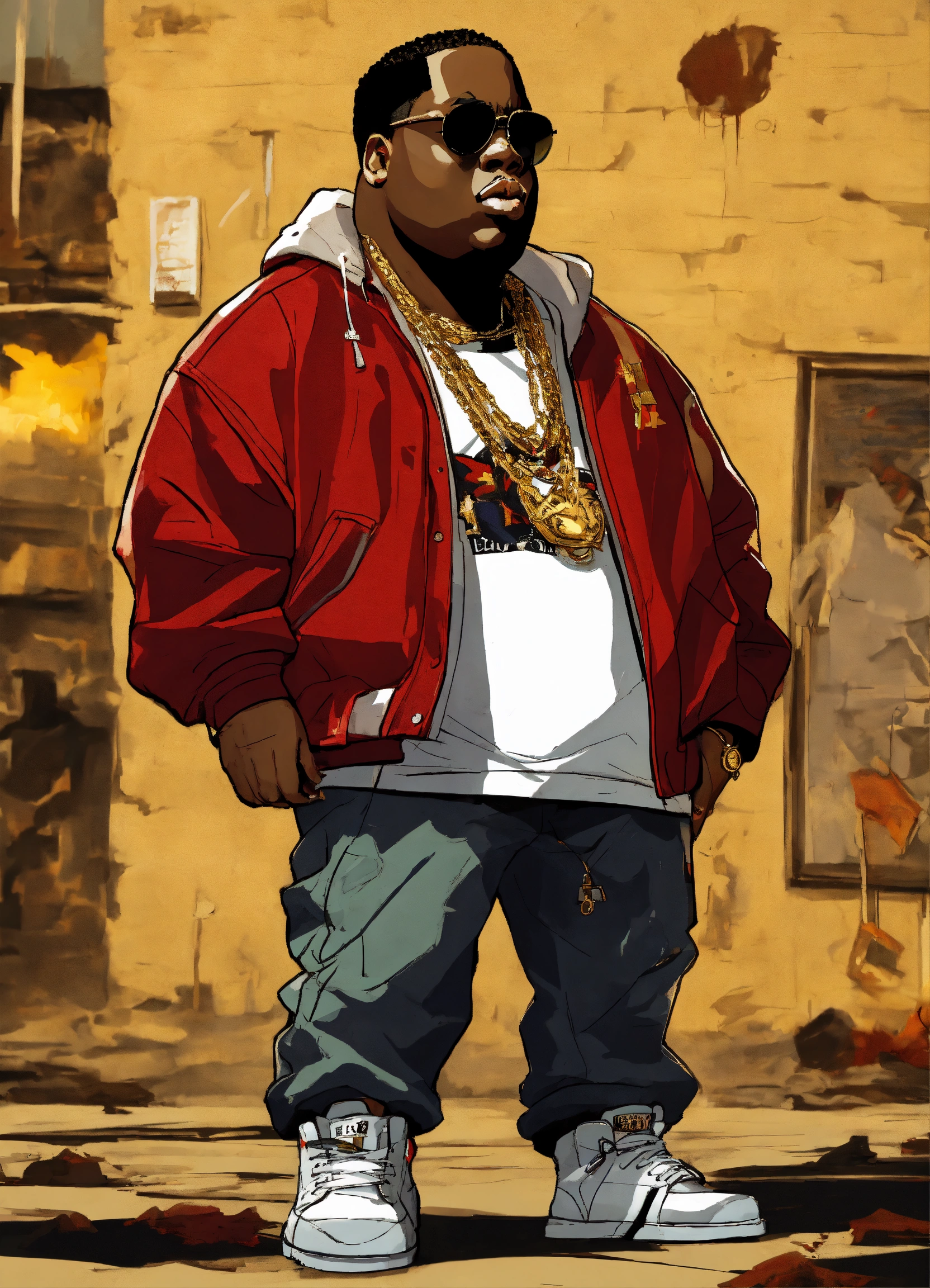 Lexica - Hip hop art style Notorious B.I.G boondocks full body