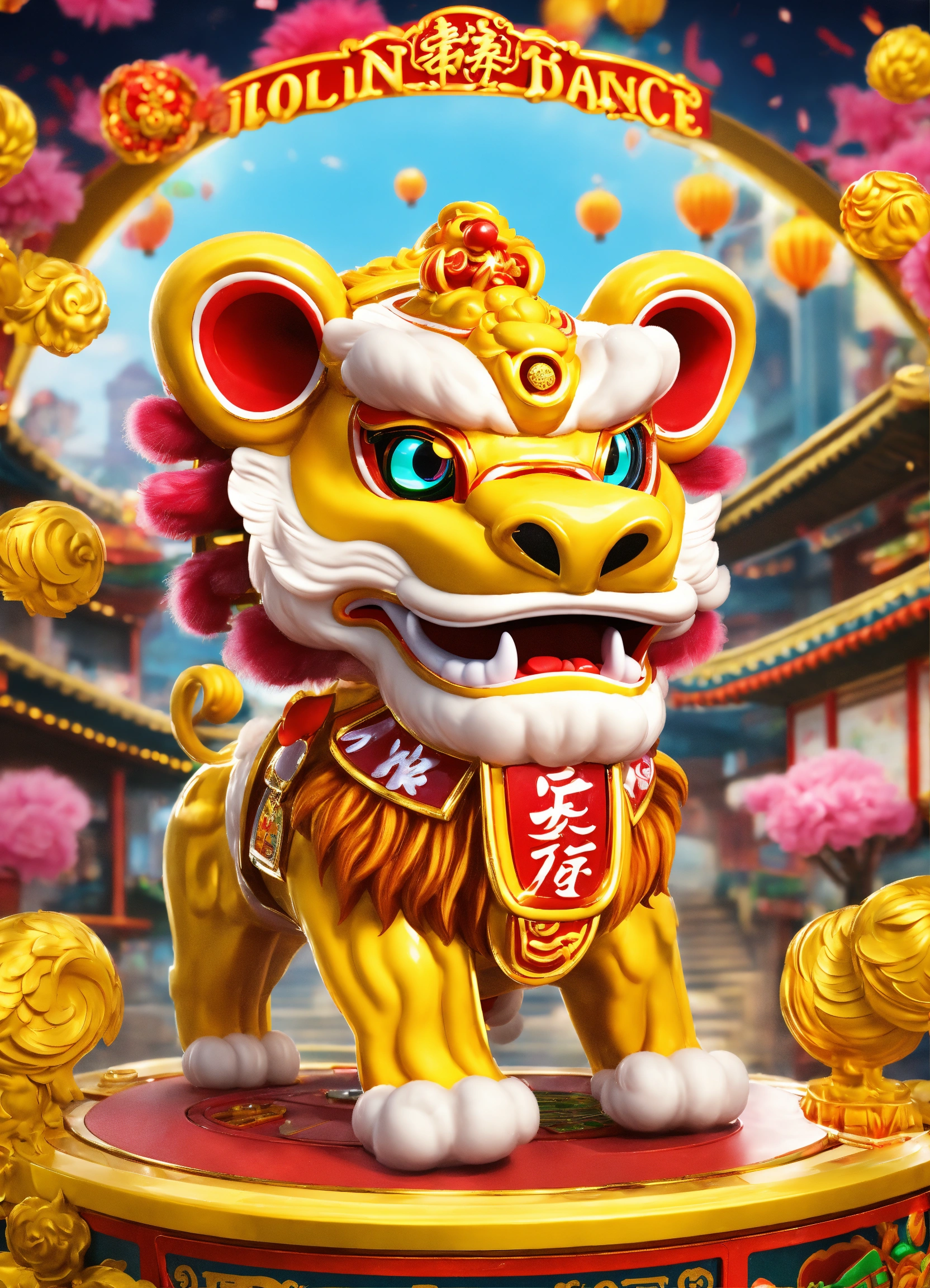 Lexica - 3D lion dance slot machine future