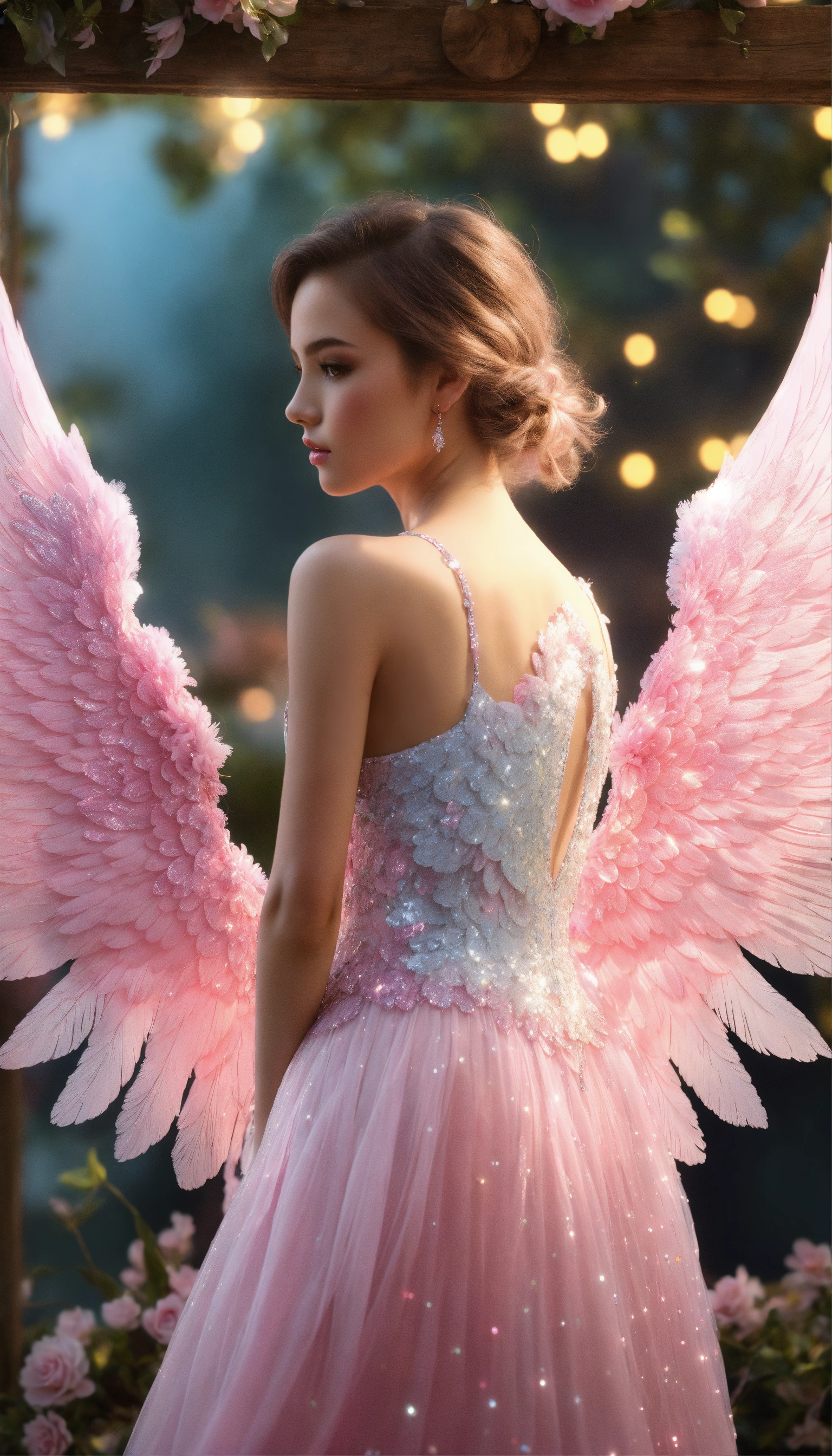 Lexica - Beautiful and perfect angel wings in pink and white with ...