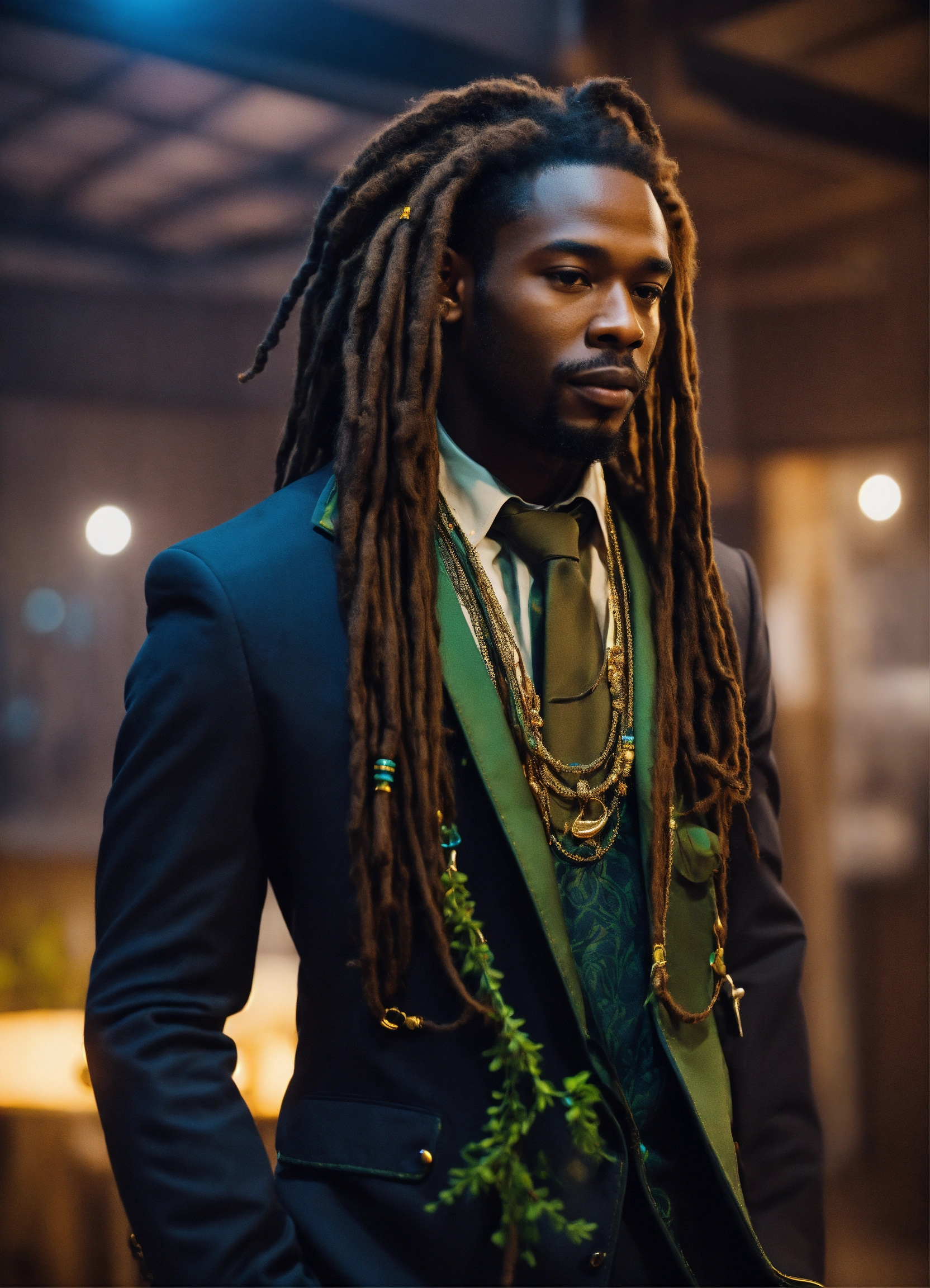 Lexica - Elegant alien black men with a dreadlock in front of you and ...