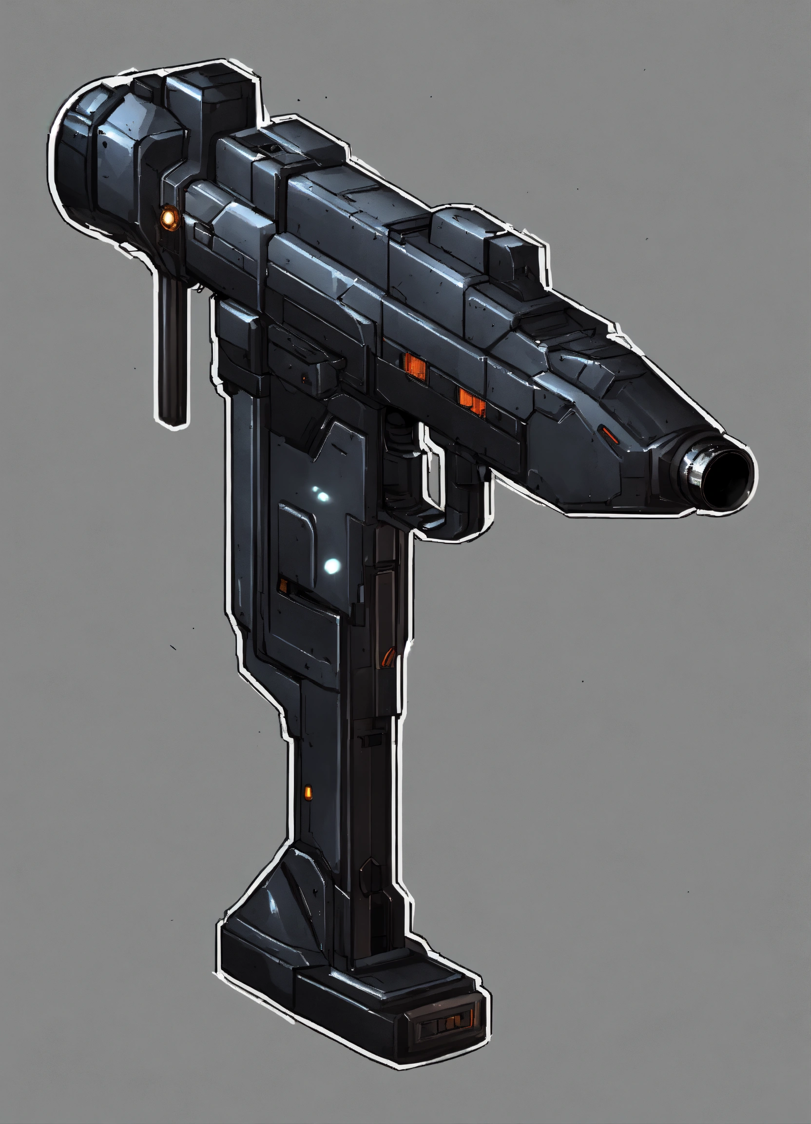 Lexica - A 2d gun for a sci-fi platformer game, black and white ...