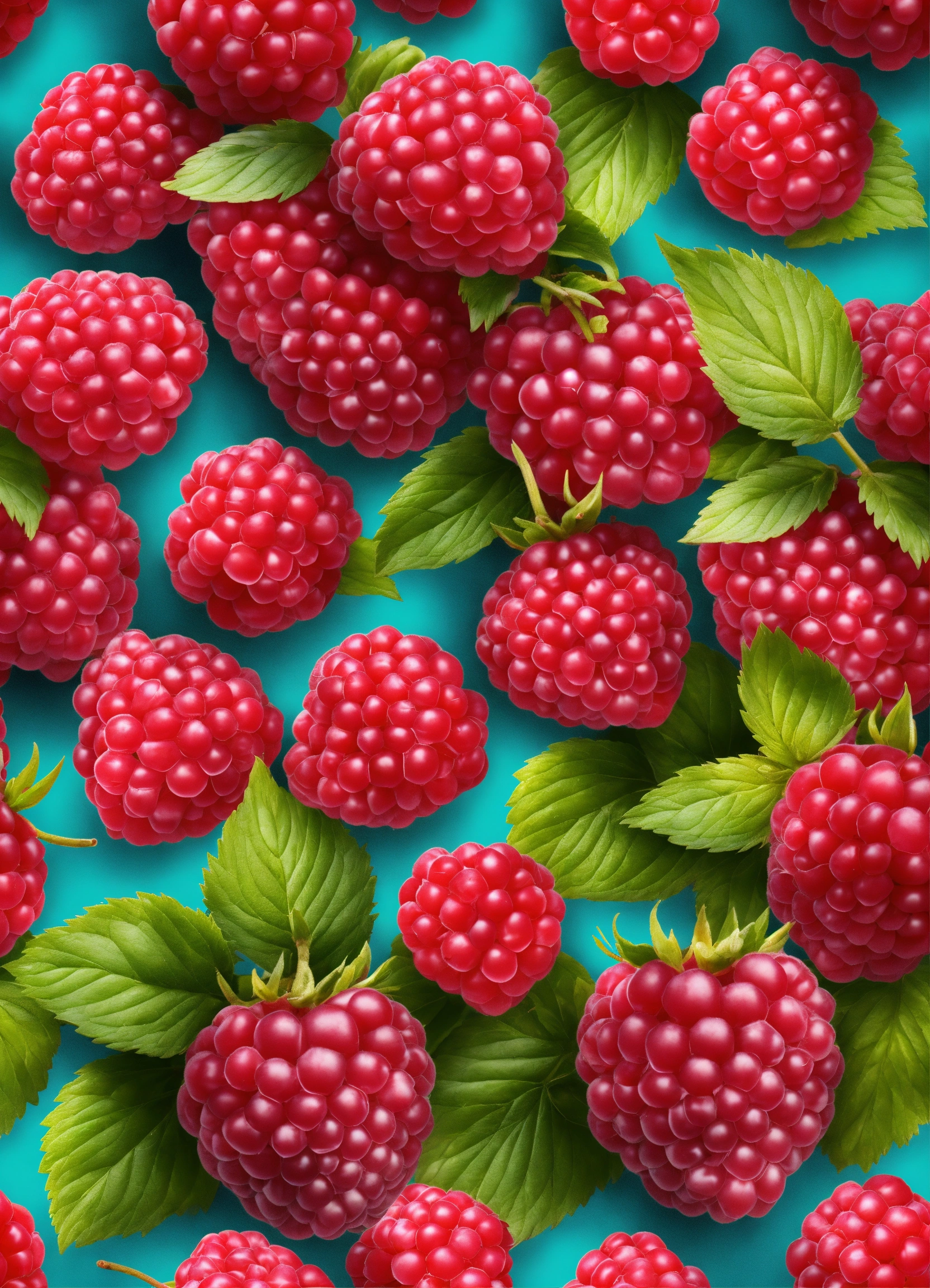 Lexica - Checkered pattern, RASPBERRIES, Realistic