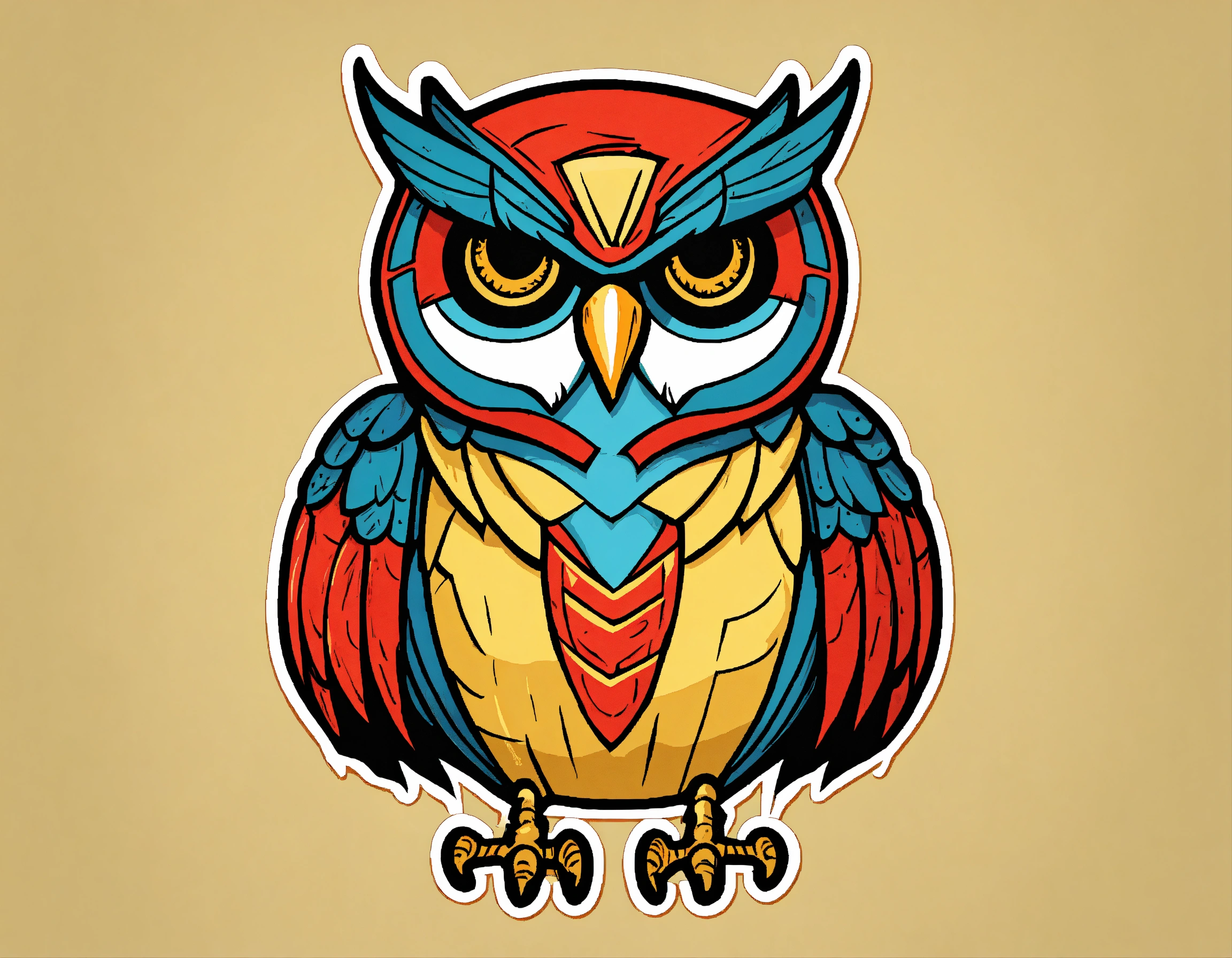 Lexica - Super hero owl club illustration art, die-cut sticker, muted ...