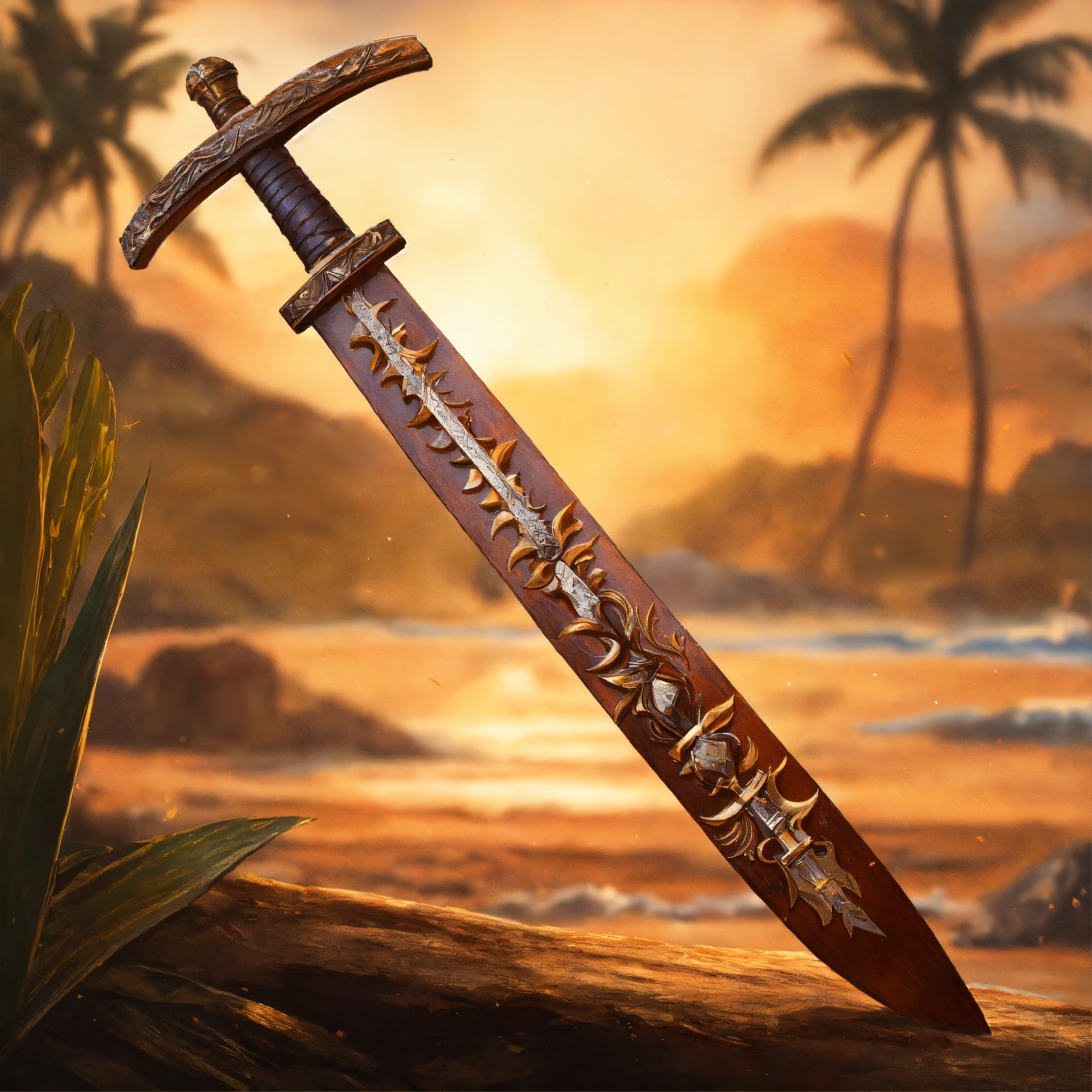 Lexica - Concept art of micronesian wooden sword made out of shark ...