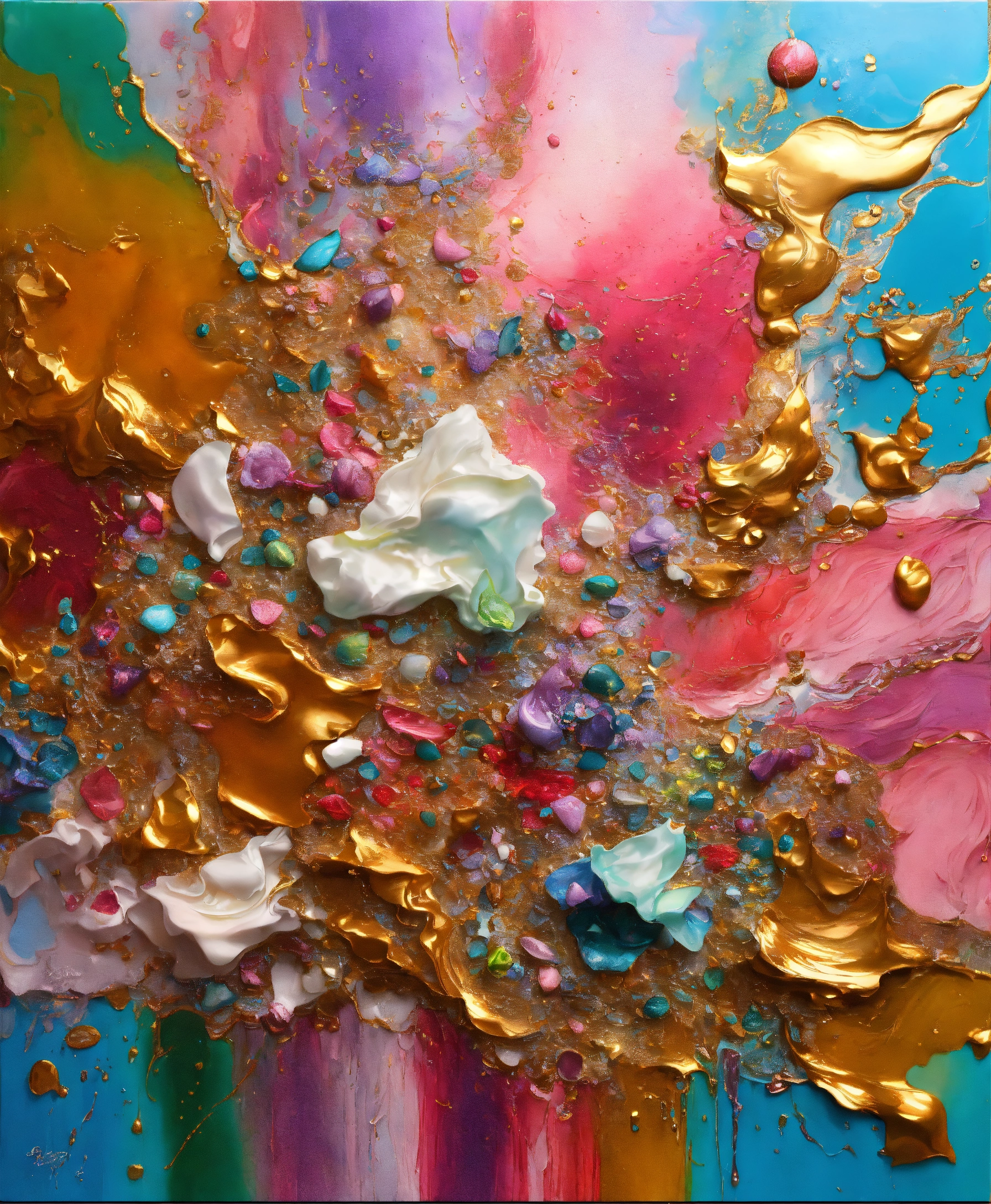 Lexica - Colorful abstract painting oil and water complex complicated ...