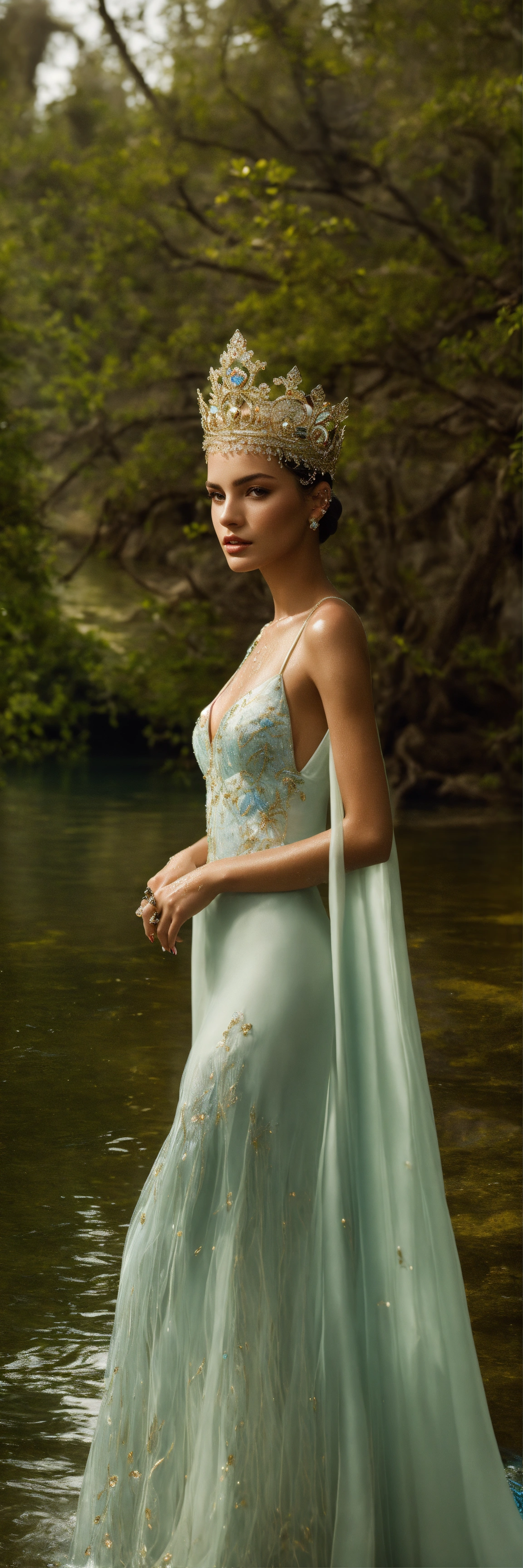 Lexica - A beautiful water queen, fashion portrait for VOGUE