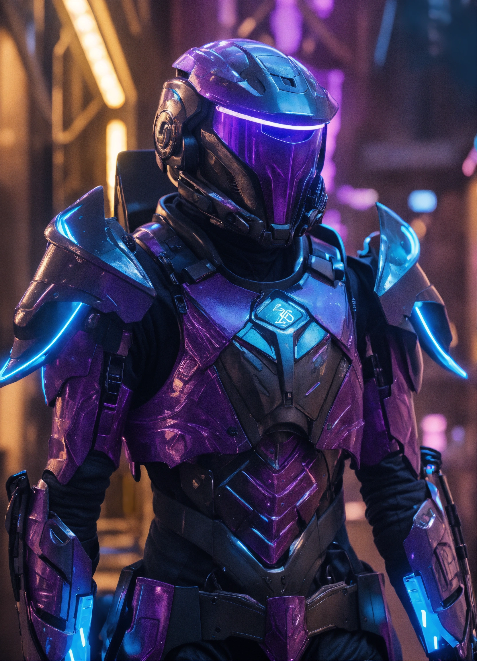 Lexica - Full body of a high elf sci fi soldier wearing heavy sci fi ...