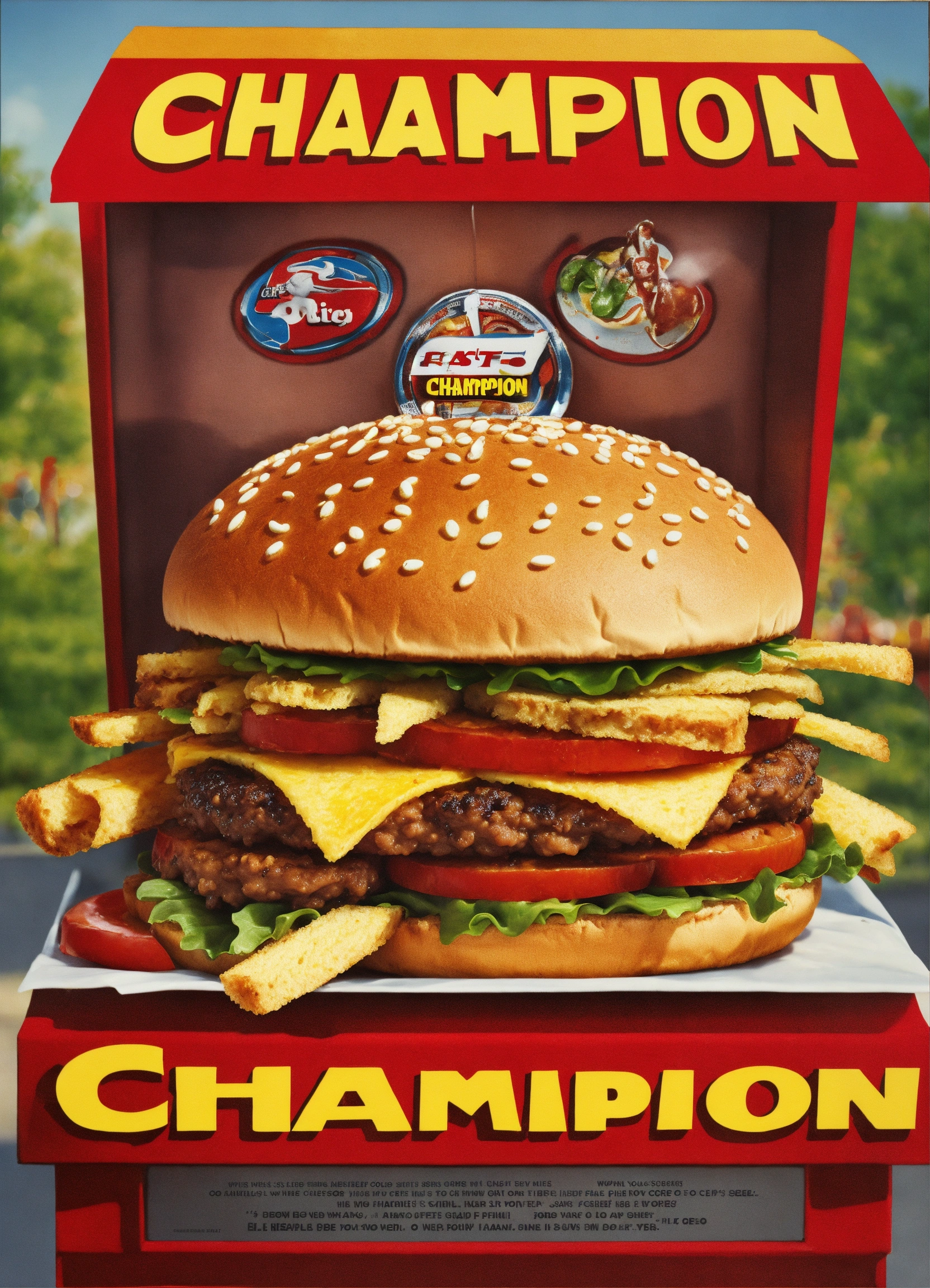 Lexica - Fast food advertisement poster for "Champion's"