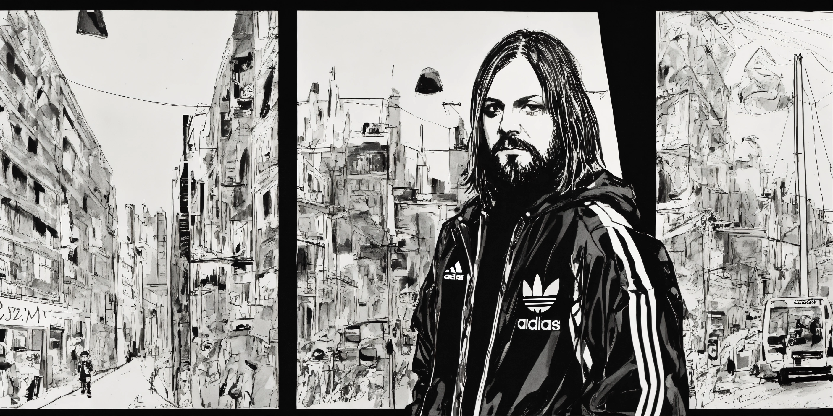 Lexica - A minimalistic childrensbook like drawing in black and white ...