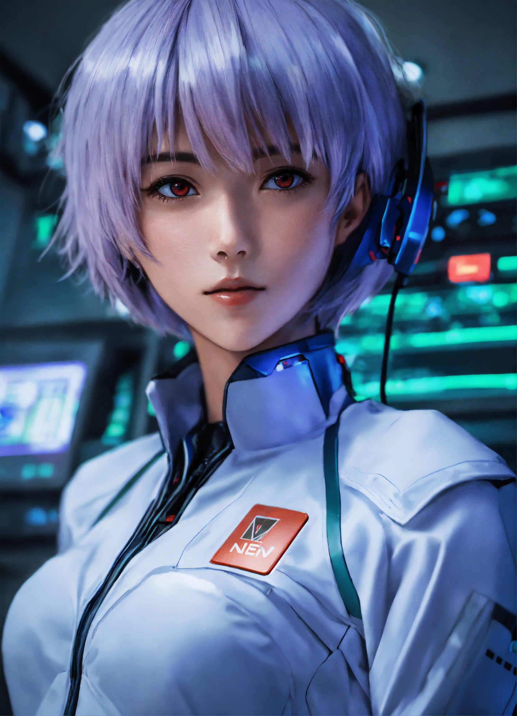 Lexica - Portrait of Rei Ayanami from Neon Genesis Evangelion, inside ...