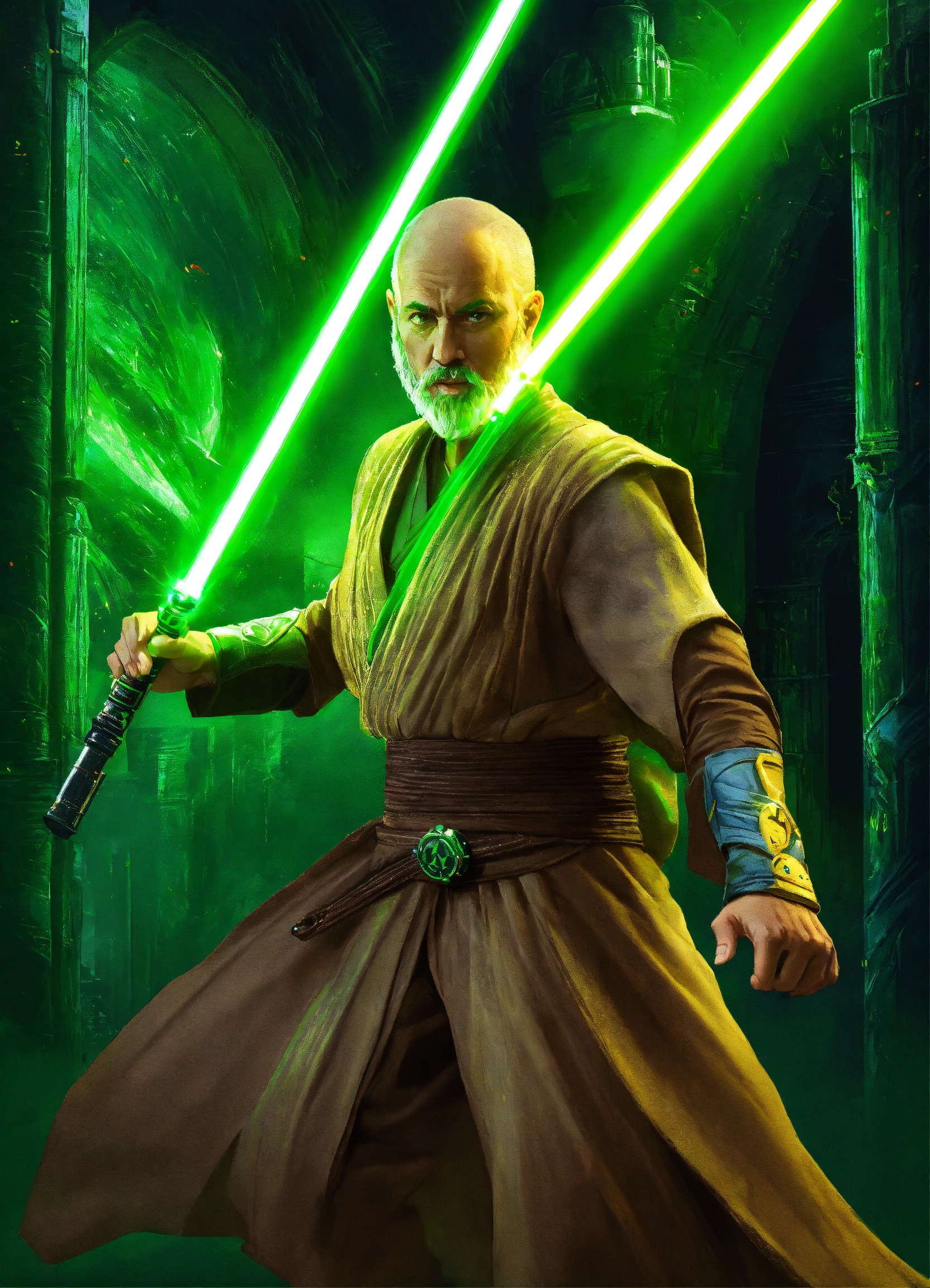 Lexica - Togruta Jedi with green laser sabre