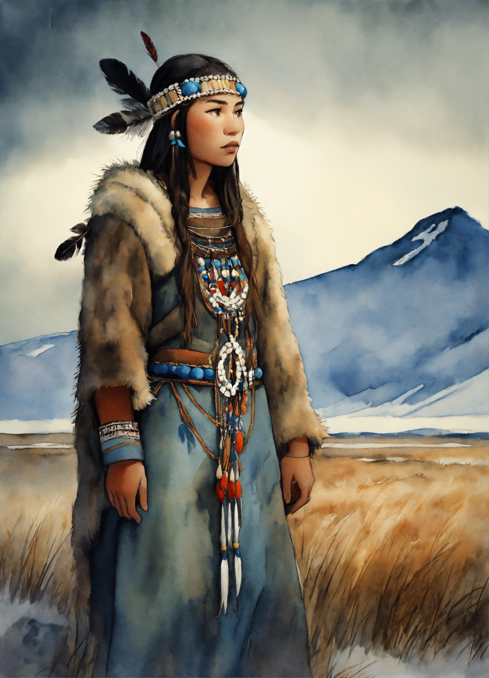 Lexica - Chukchi woman, young, 18 years old, beautiful, wearing ...