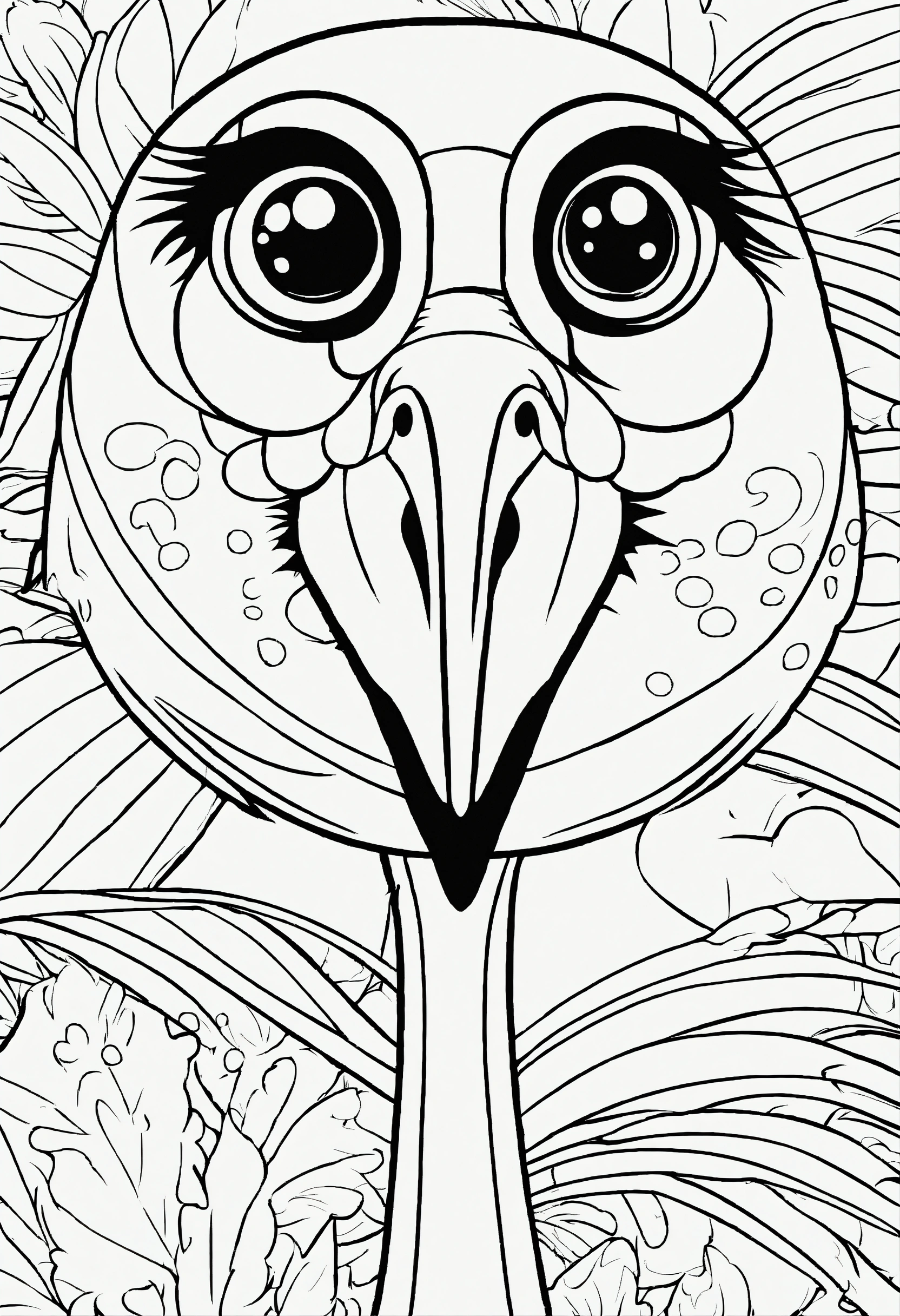 Lexica - Cute Flamingo, big cute eyes, pixar style, simple outline and ...