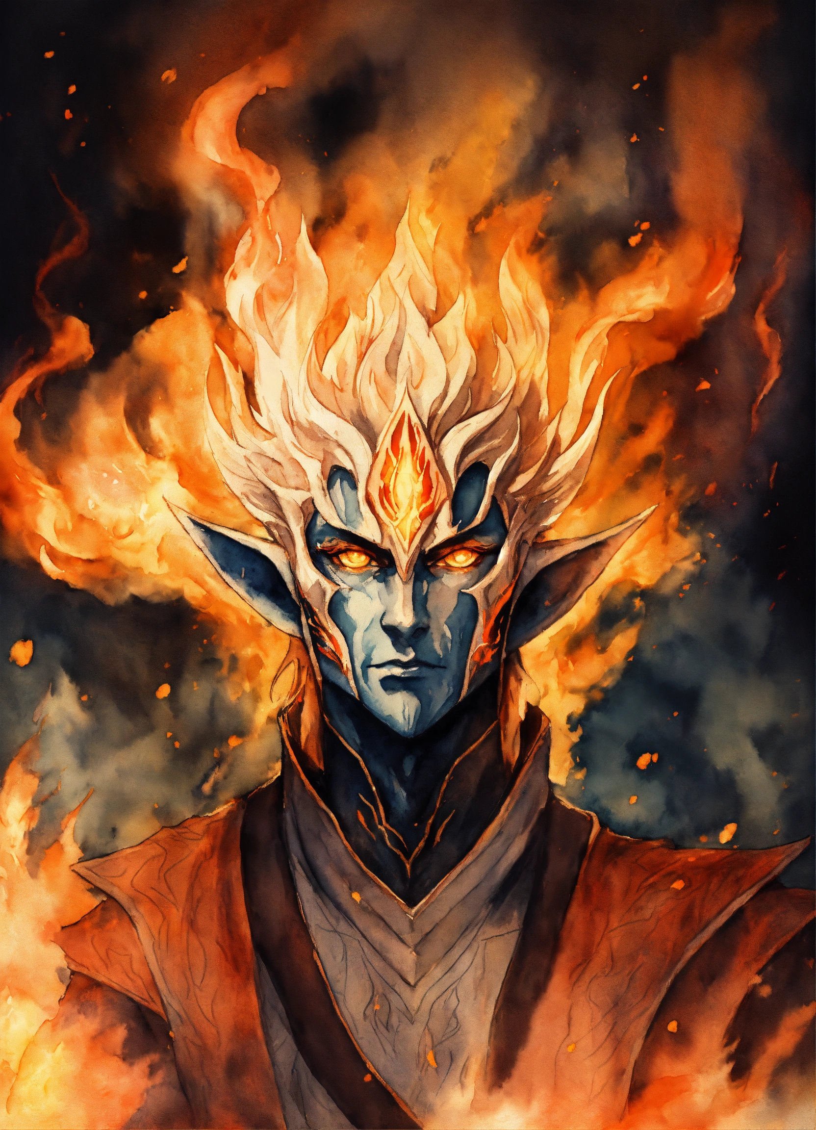 Lexica - Sauron from LOTR in his elven form in flames and smoke in ...