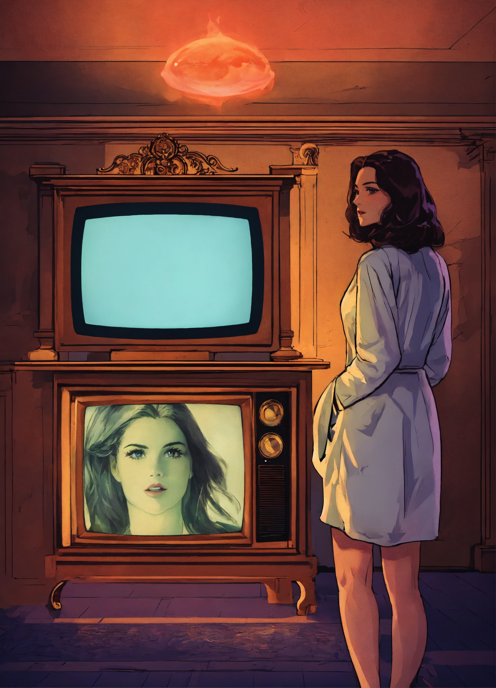 Lexica - A TV haunted by the ghost of a pretty woman
