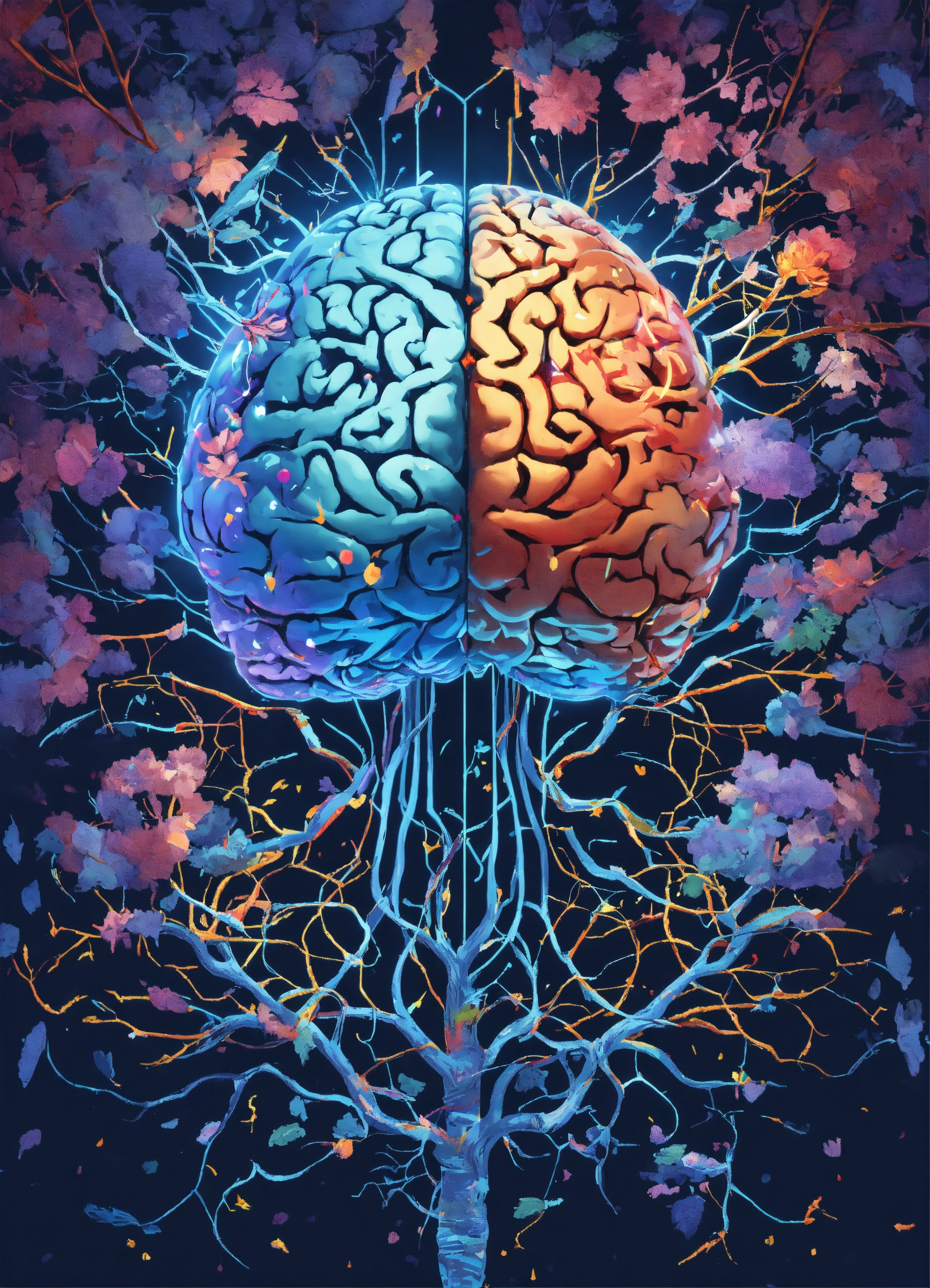 Lexica - Please create an anime brain shown half in a chaotic side with ...