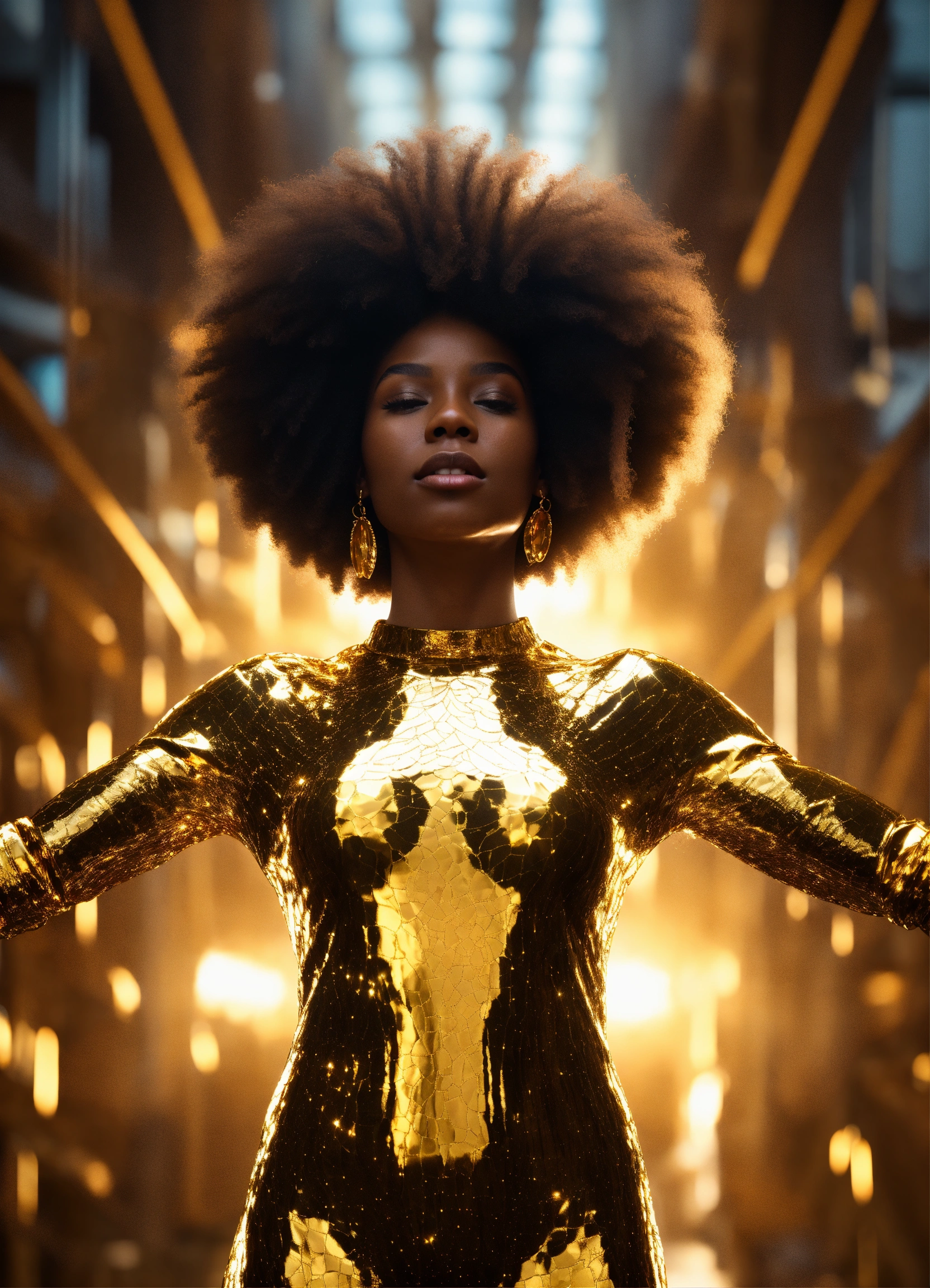 Lexica - 3d render of black woman with afro made entirely of glass ...