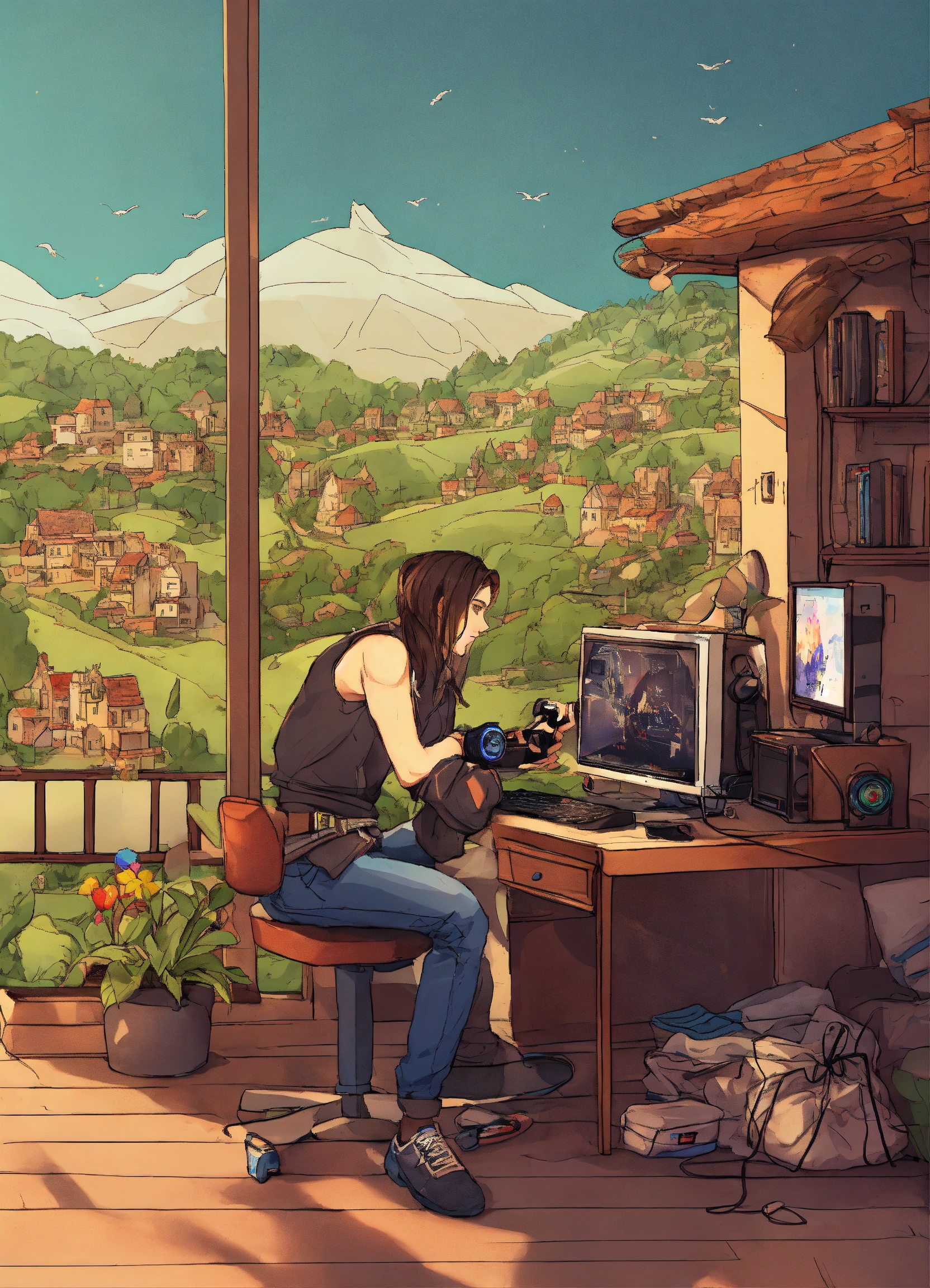 Lexica - Pc gameur image stylé dessin un peut en mode dz