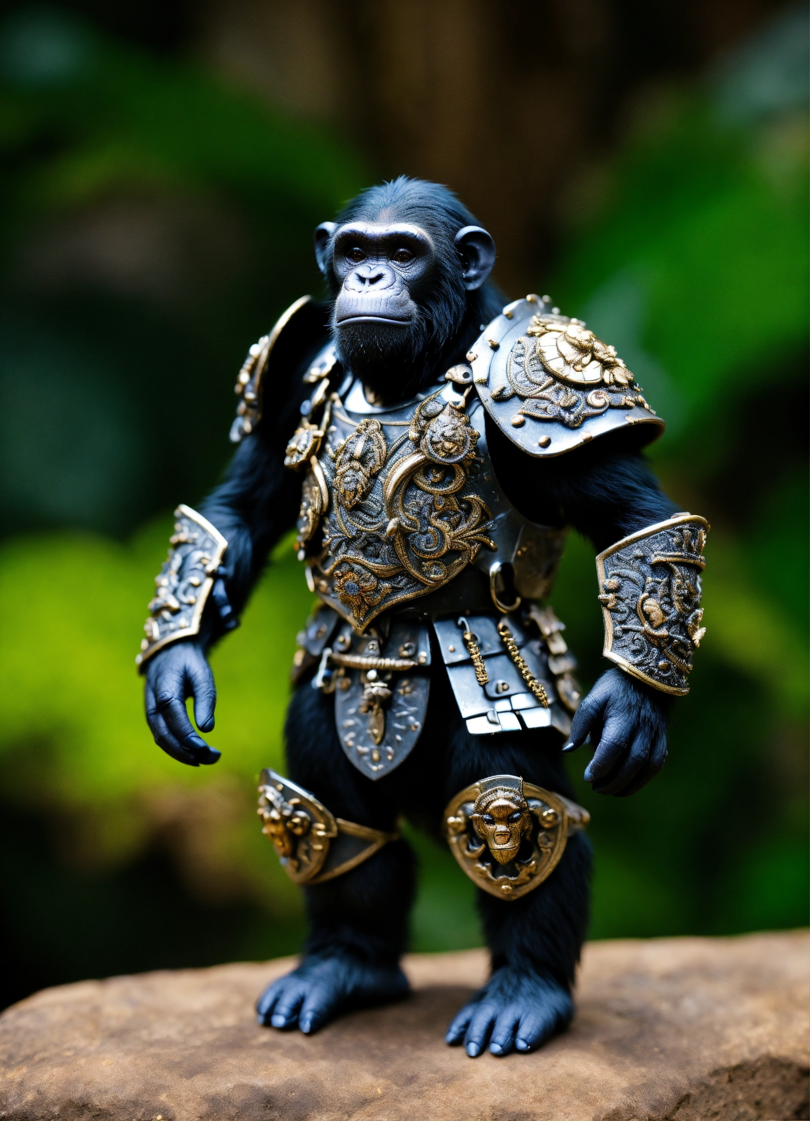 Lexica - Tabletop Miniature, chimpanzee wearing armor , best quality ...