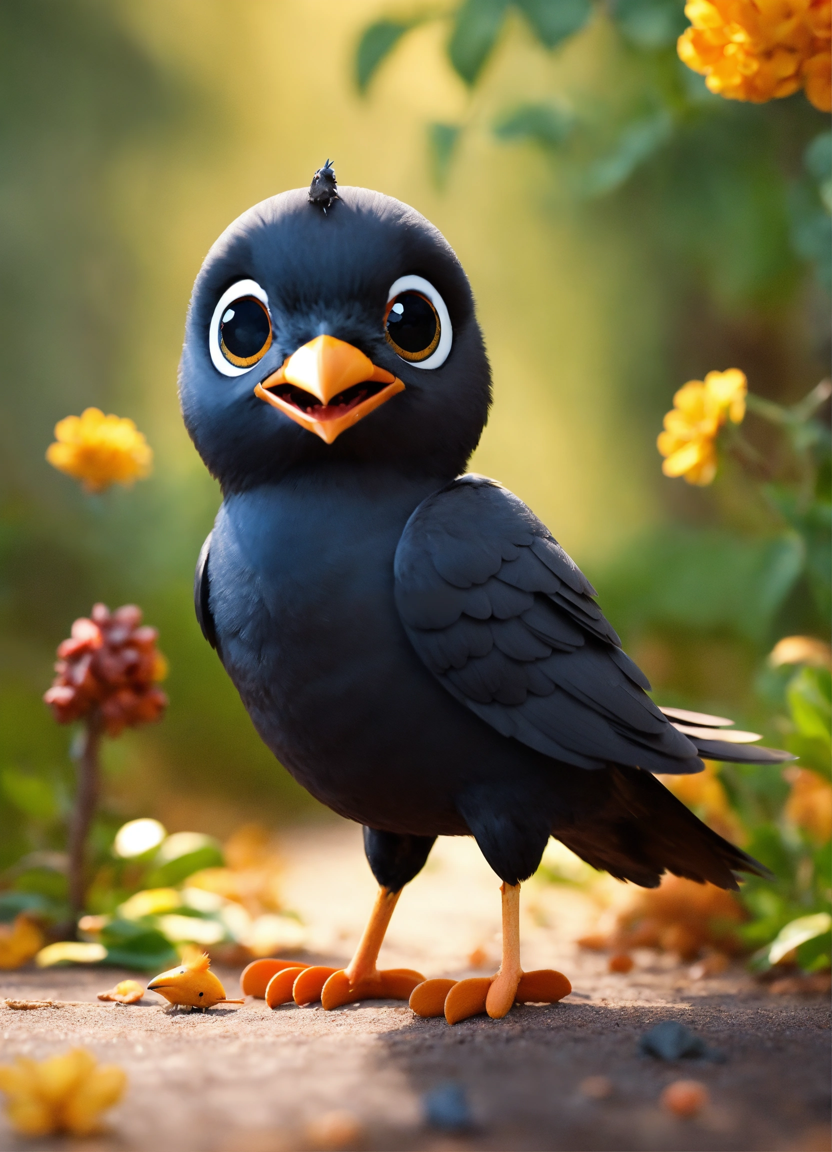 Lexica - Create a cute and cute baby crow with cute eyes, looking in ...