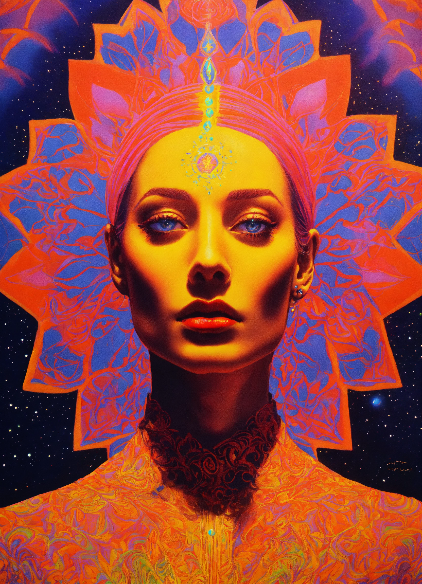 Lexica - Photorealistic portrait Gothic Fashion, of cosmic Alex Grey ...