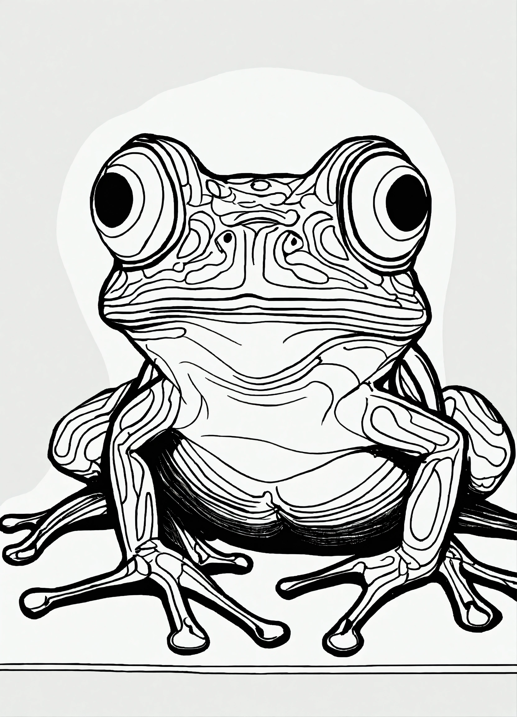 Lexica - Beautiful portrait of a frog, one line drawing, bold sketch ...