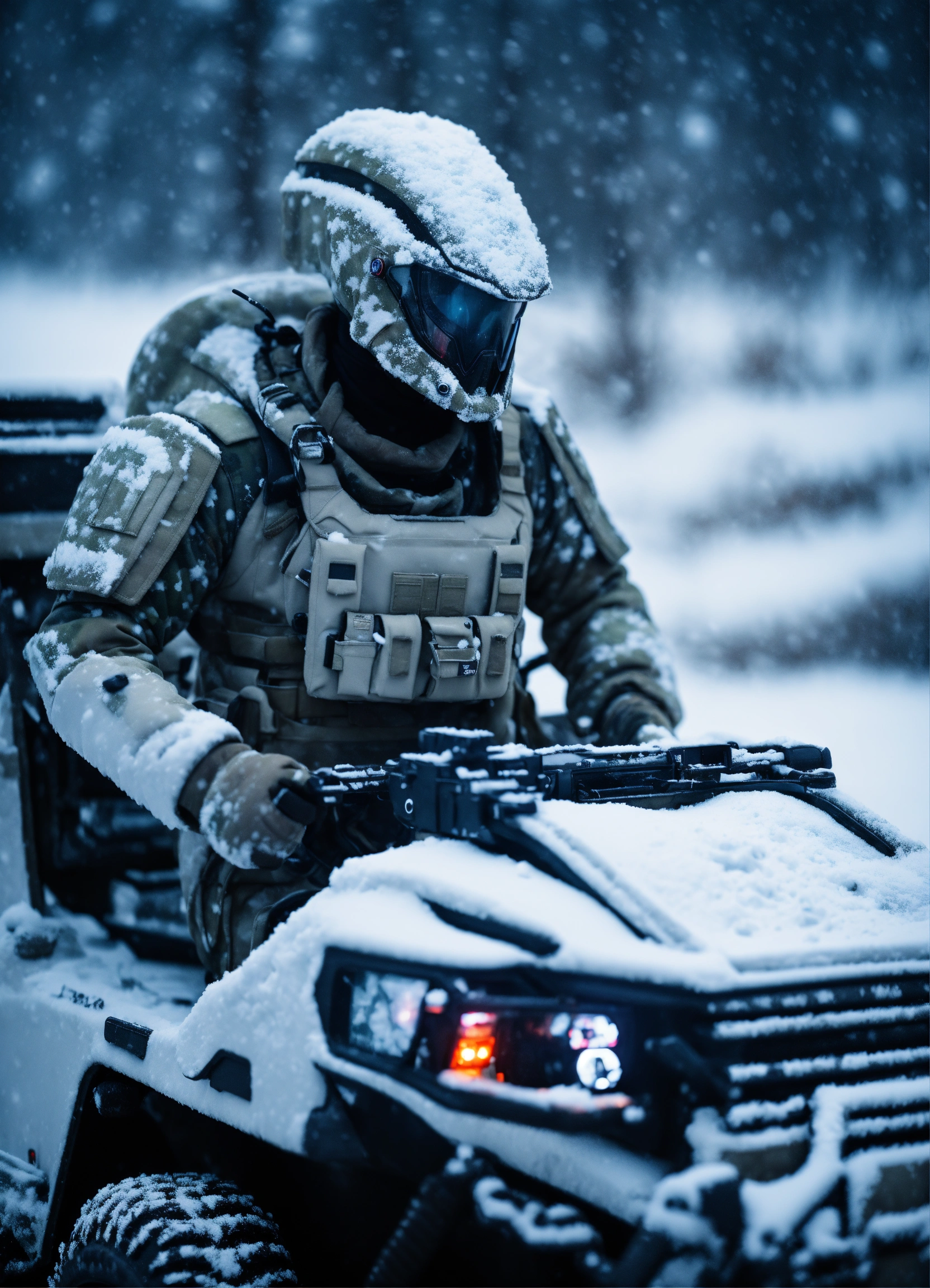 Lexica - A alien soldier monster in a futuristic all terrain vehicle ...