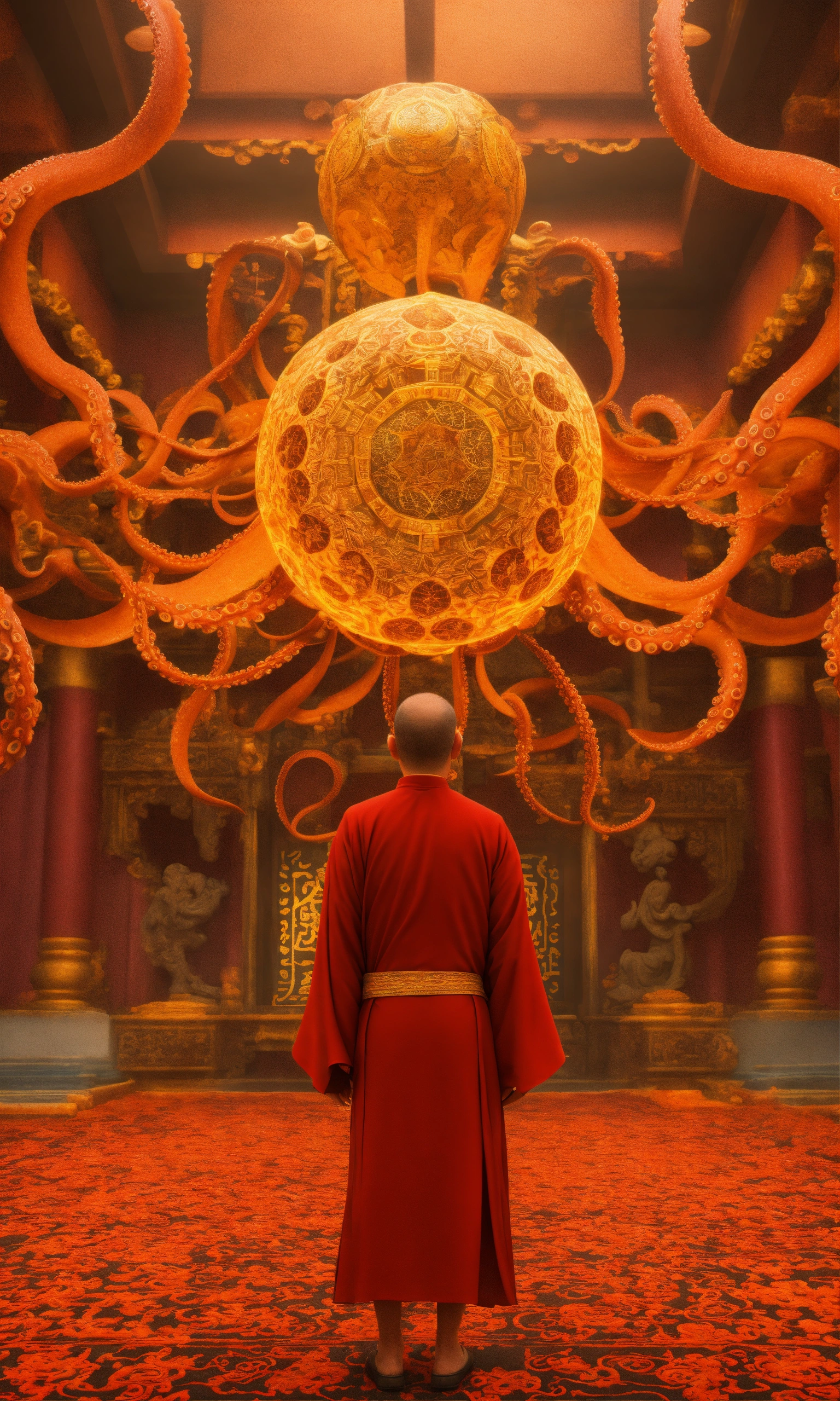 Lexica - Taoist monk octopus tesseract body fractal three point perspective