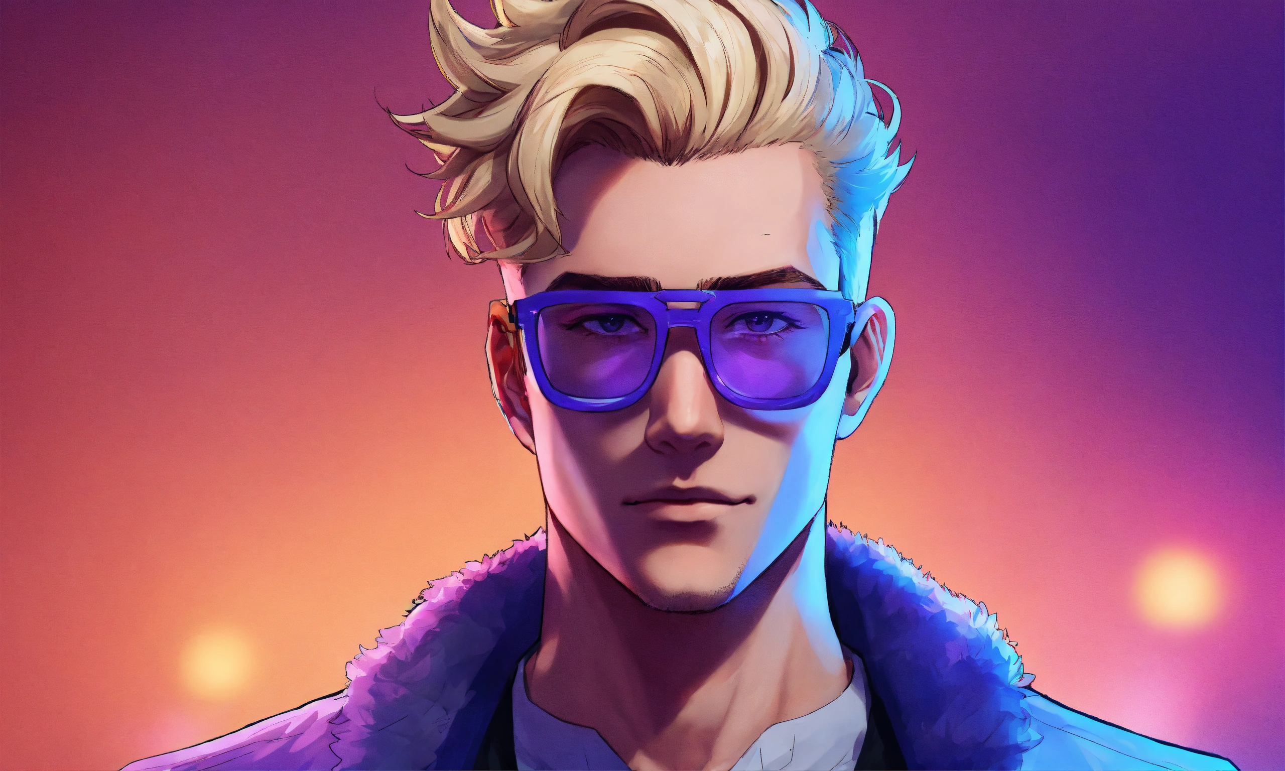 Lexica - A male gaming streamer, blonde hair, clean shaved, short wavy ...