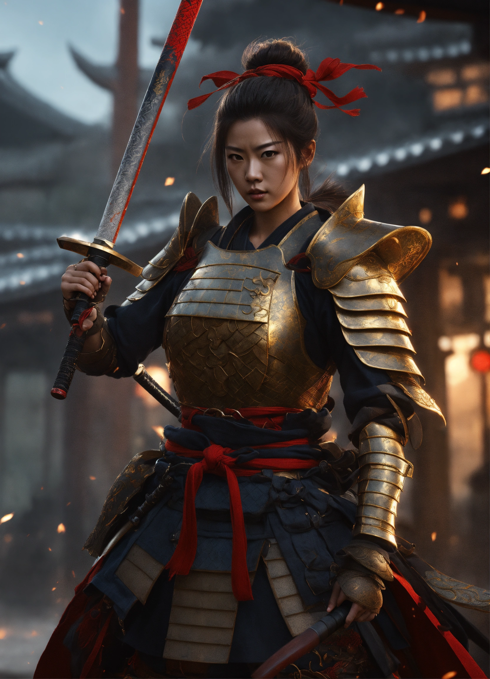 Lexica - Female samurai dragon warrior, amazing armour, detailed ...