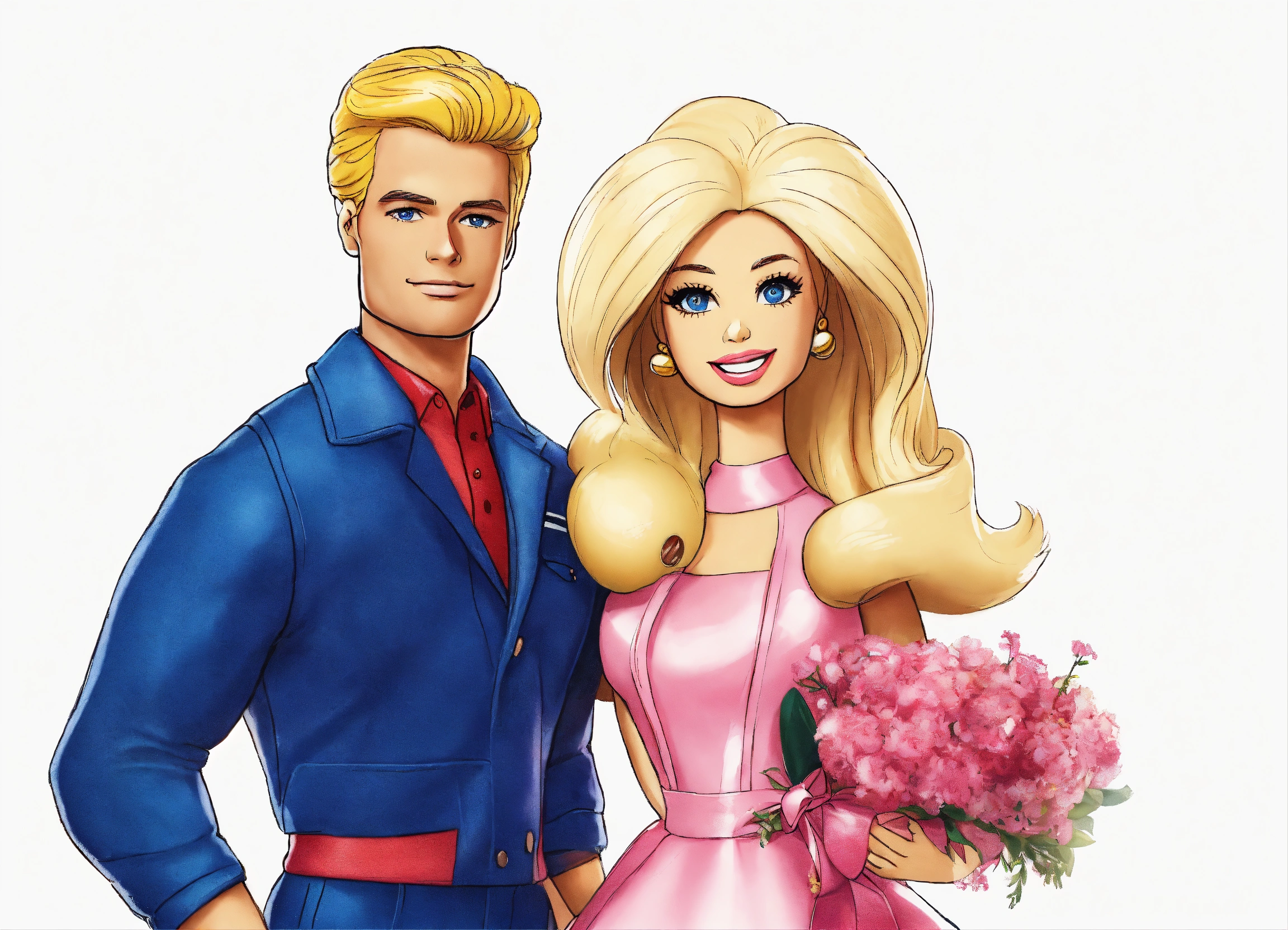 Lexica - Illustration of ken doll and Barbie doll in style Of Simpsons