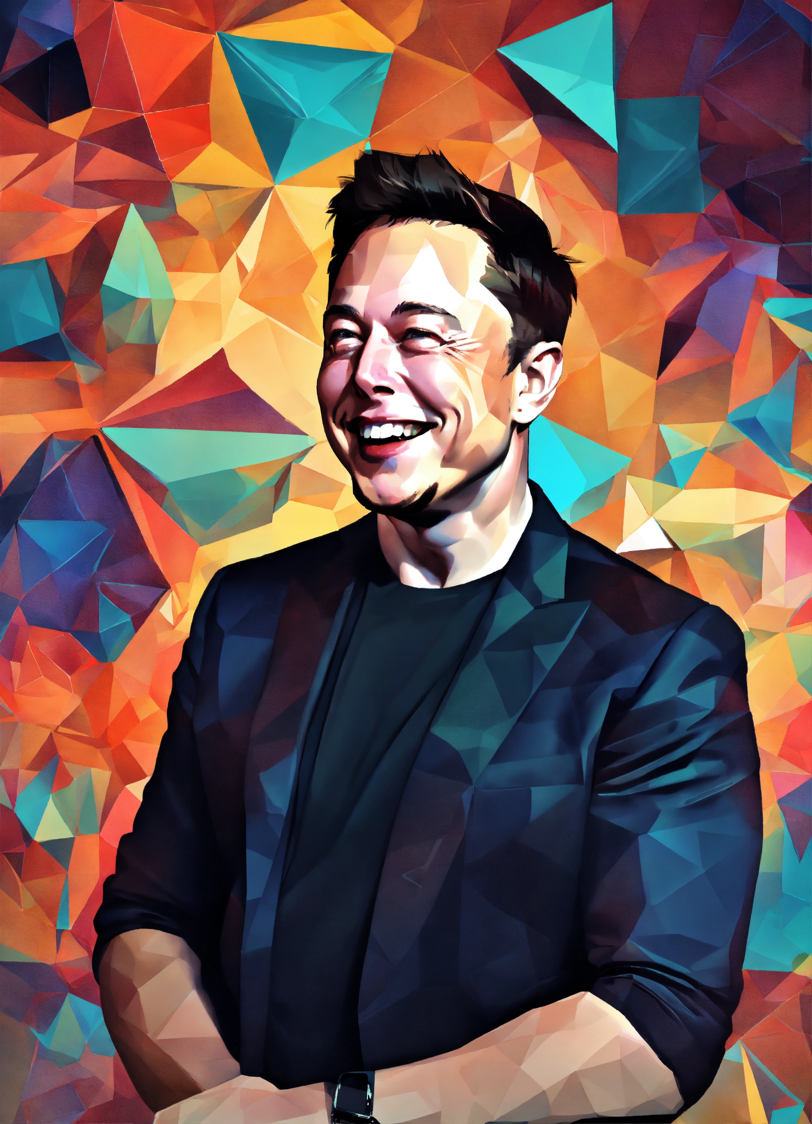 Lexica - Portrait of Elon musk smiling with a big iPhone sticking in ...