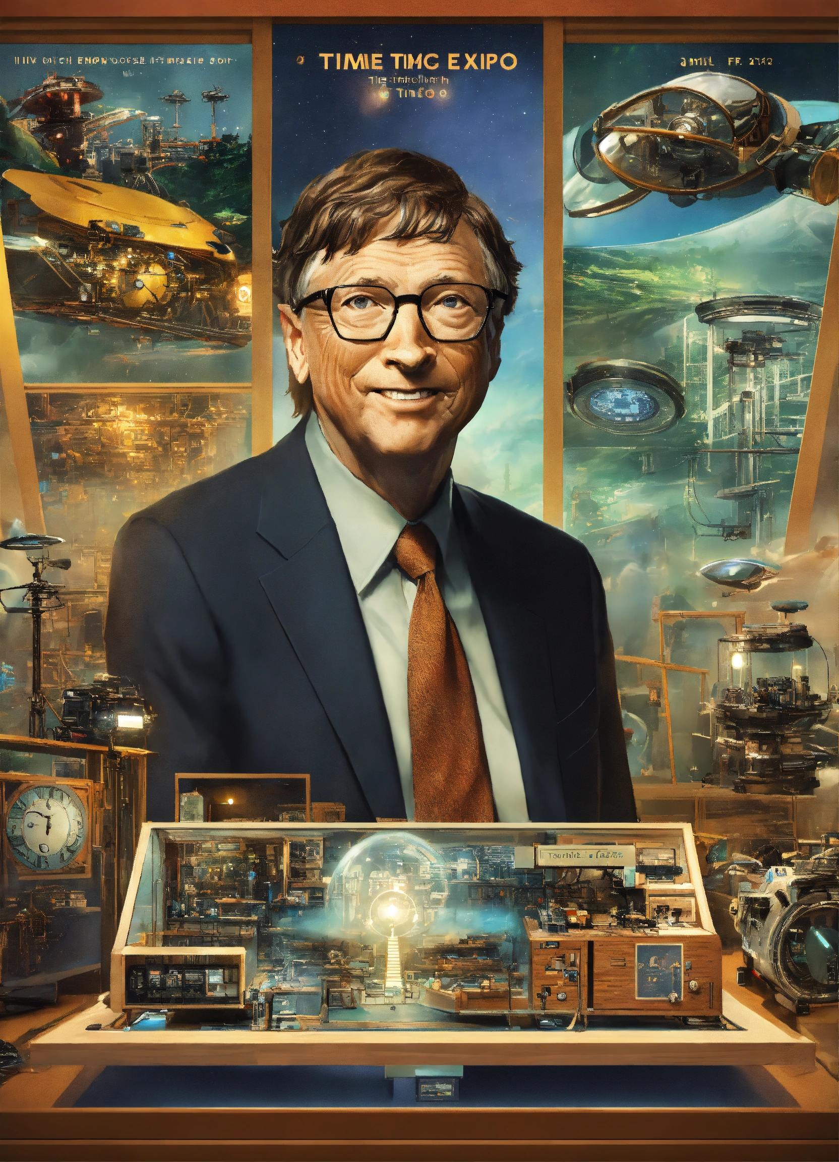 Lexica - Bill Gates’ Time-Traveling Tech Expo” Generate an image of ...