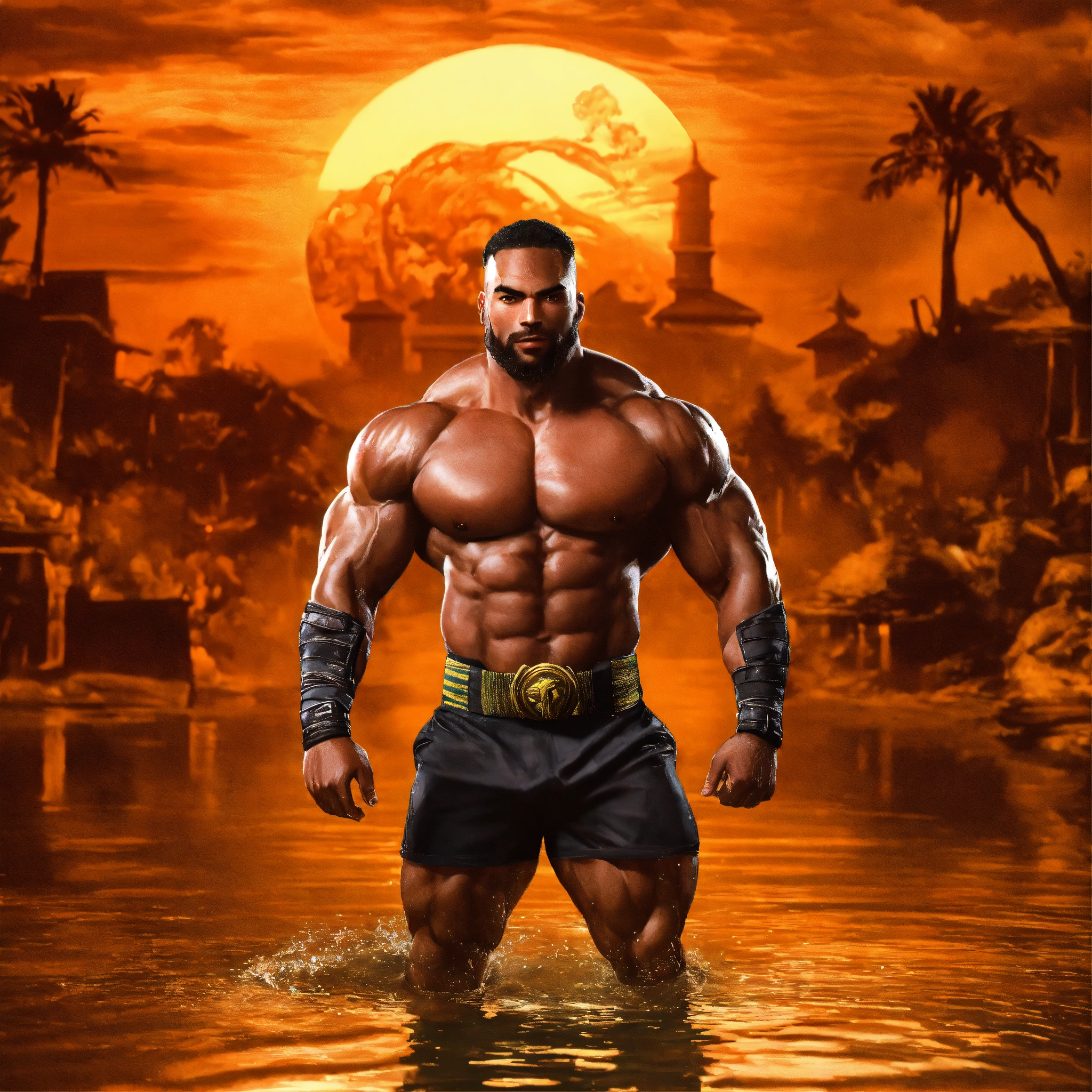 Lexica - 30-year-old bodybuilder with big muscles, swimming, big, Kano ...