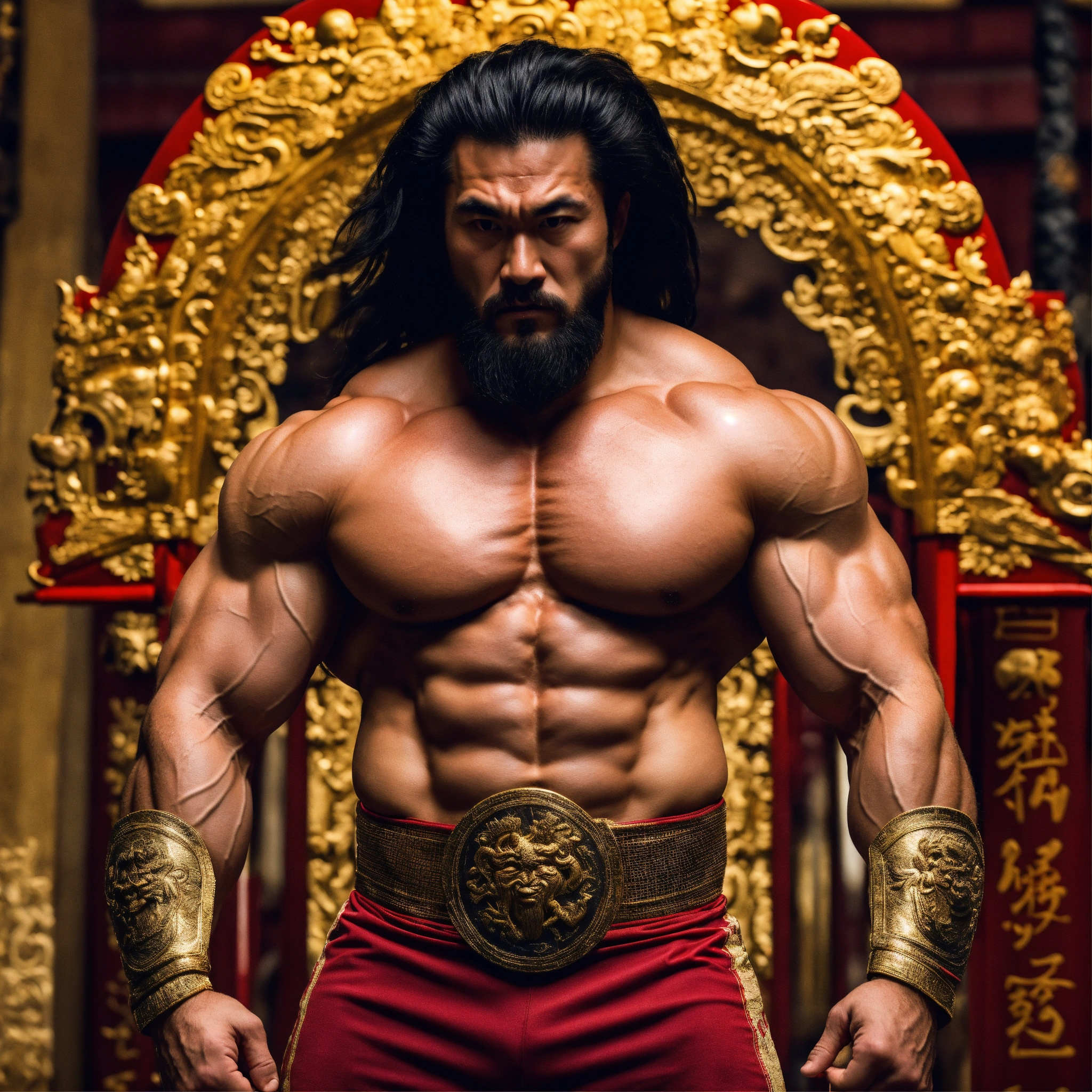 Lexica - 30-year-old hairy man with big muscles, Shang Tsung, big ...