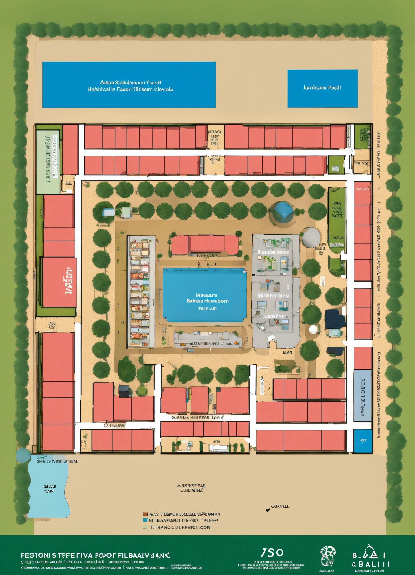 Lexica - Generate a floor plan image for the "Bahraini Oasis Street ...
