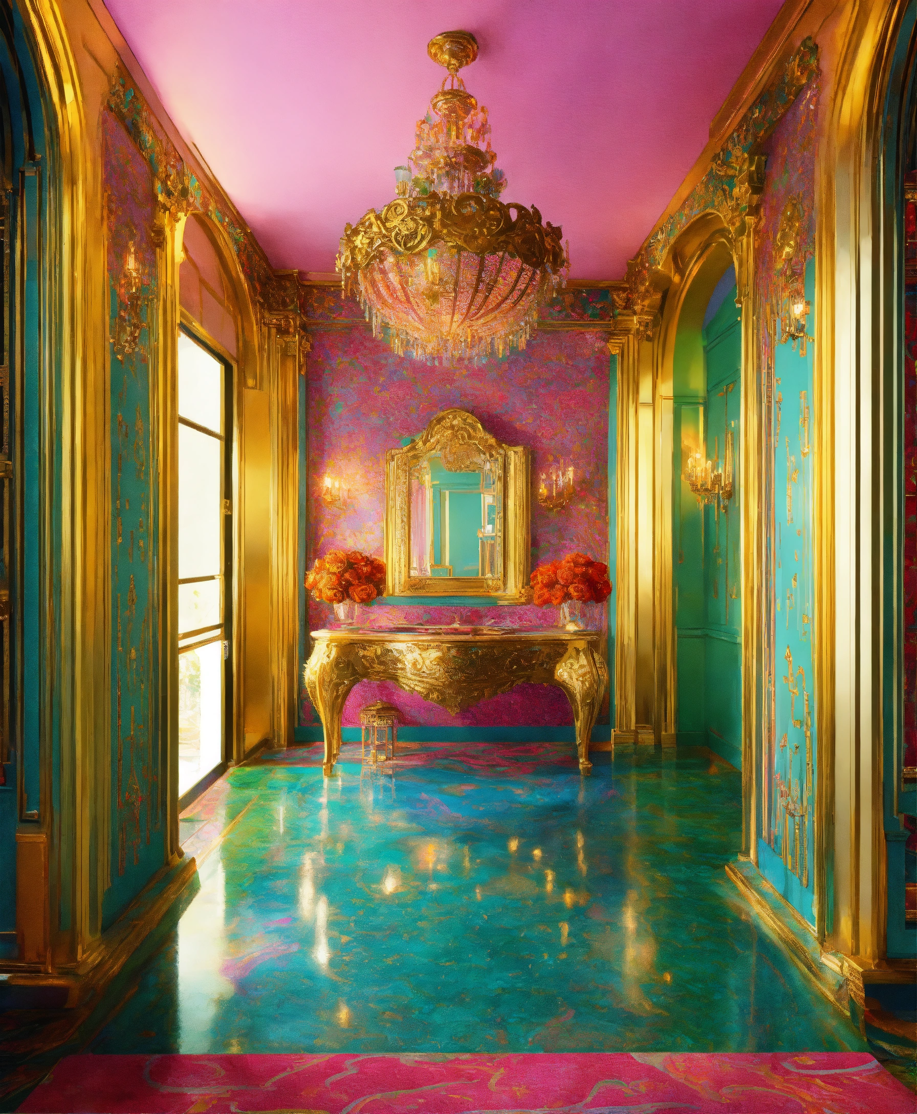 Lexica - Futuristic beautiful French mansion interior glamorous ...