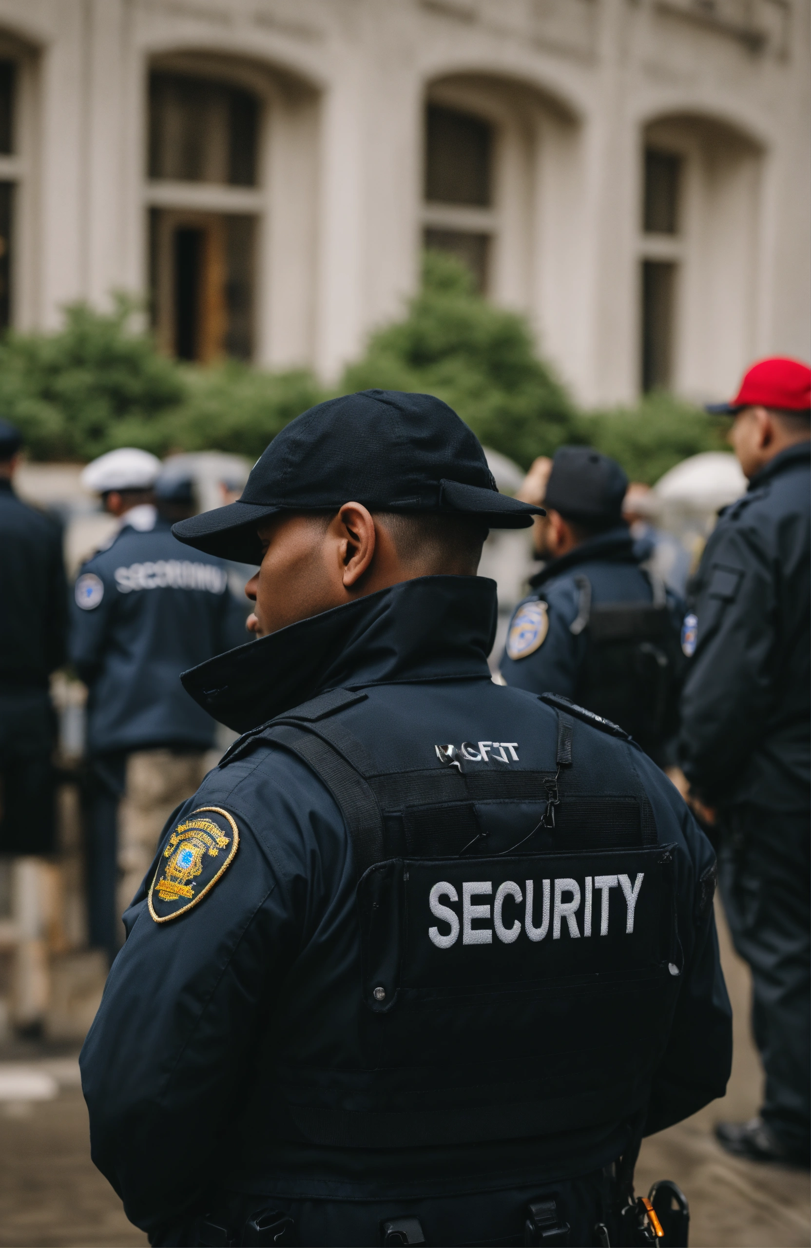 Lexica - A lone security officer wearing security cap