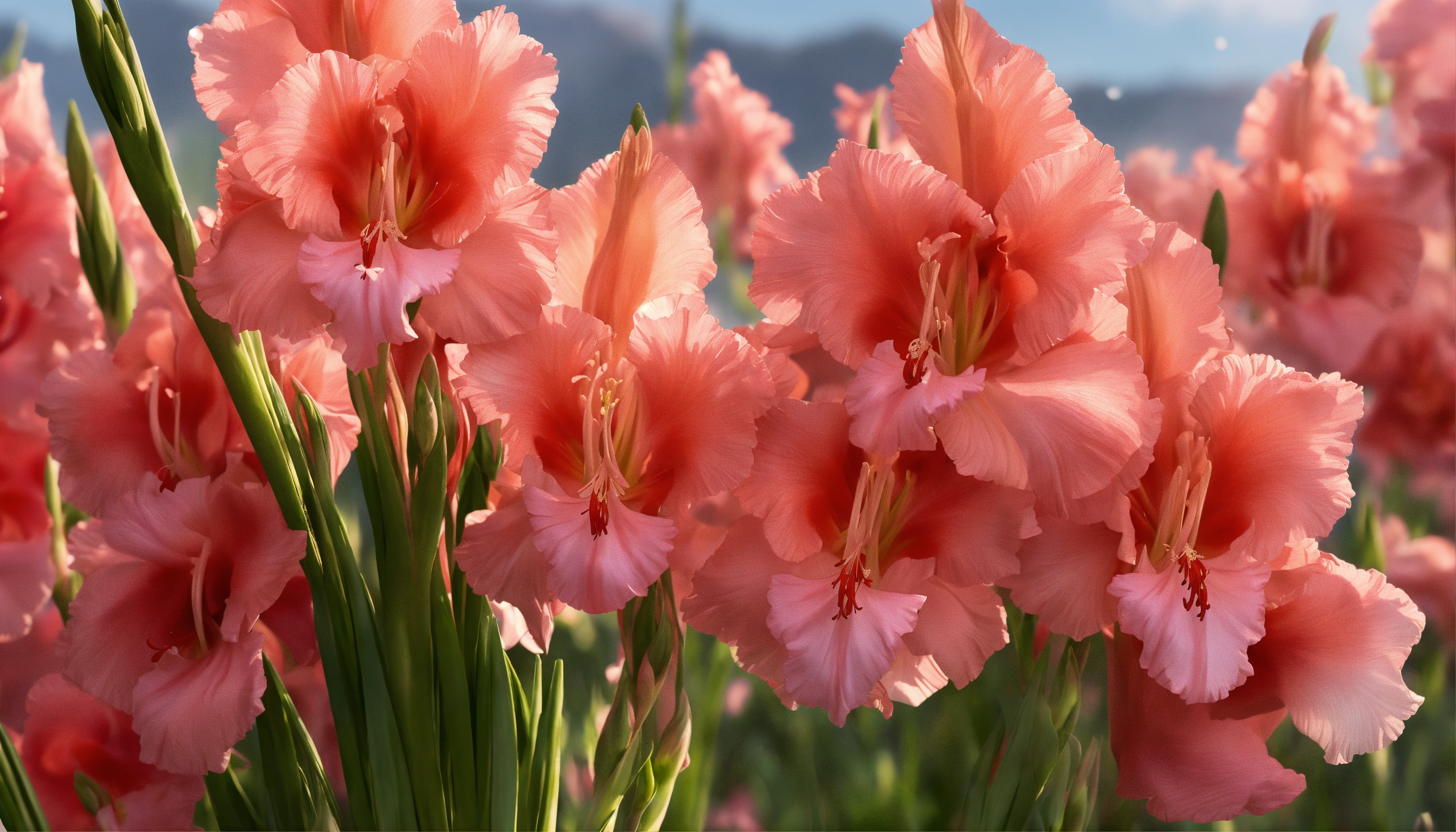 Lexica - Hyper-realistic digital art illustration of gladiolus in full ...