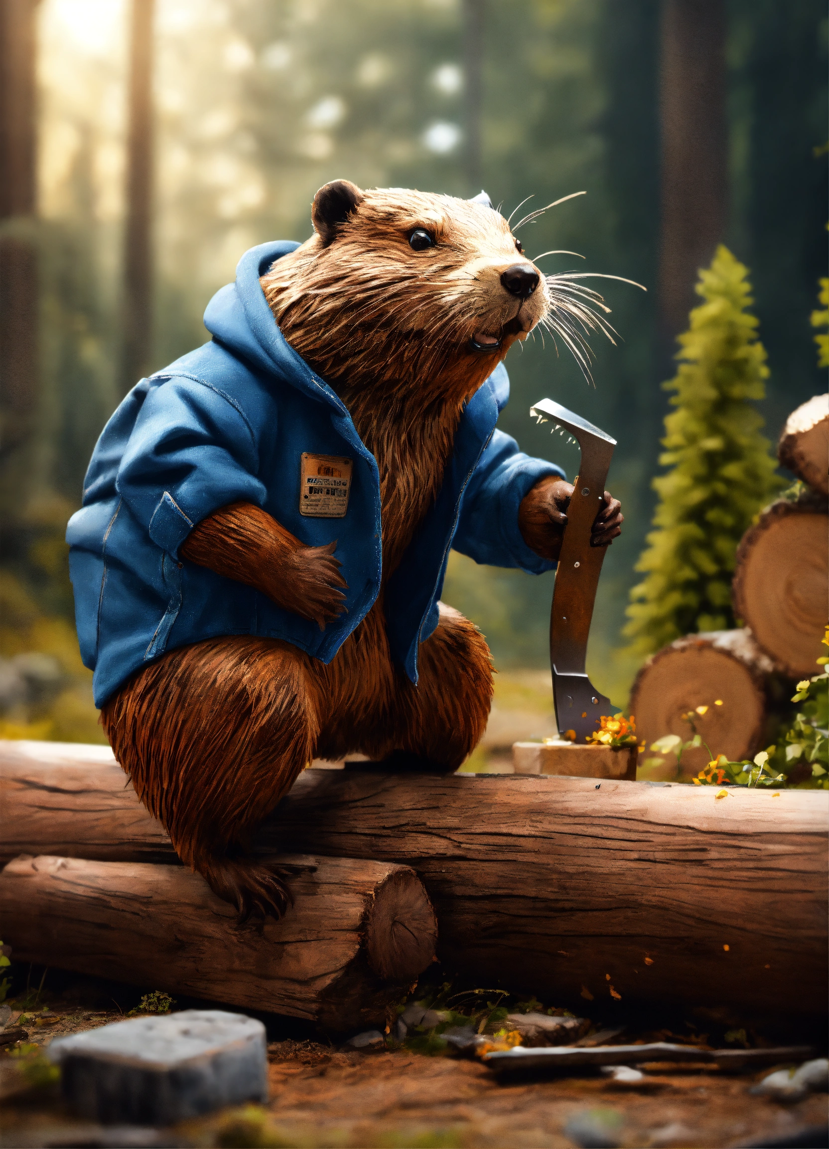 Lexica - Extremely realistic beaver. In a sweatshirt with long sleeves ...