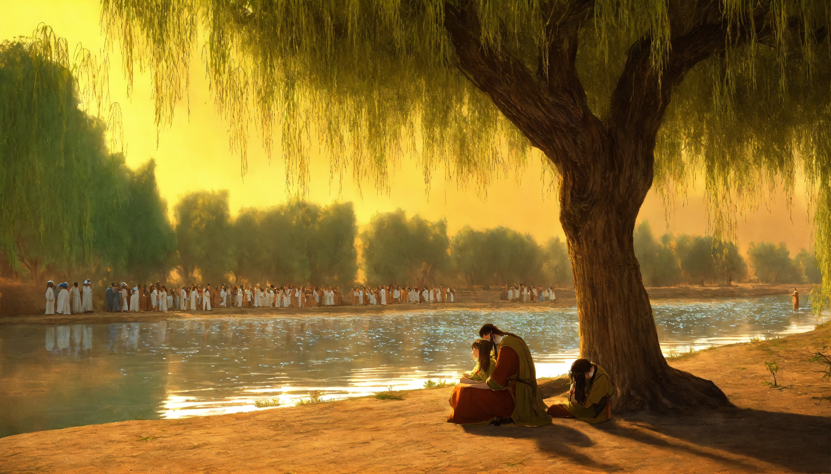 Lexica - Israelites with sobbing expressions sit and weep under willow ...