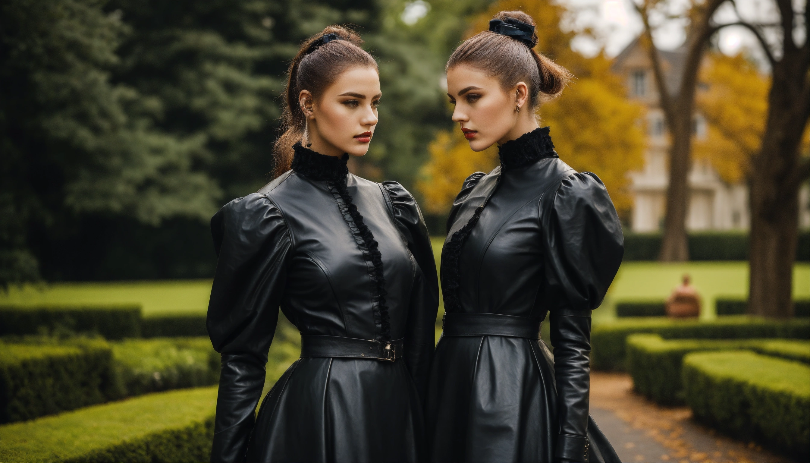 Lexica - Two stunning arrogant women fashion model, strict victorian ...
