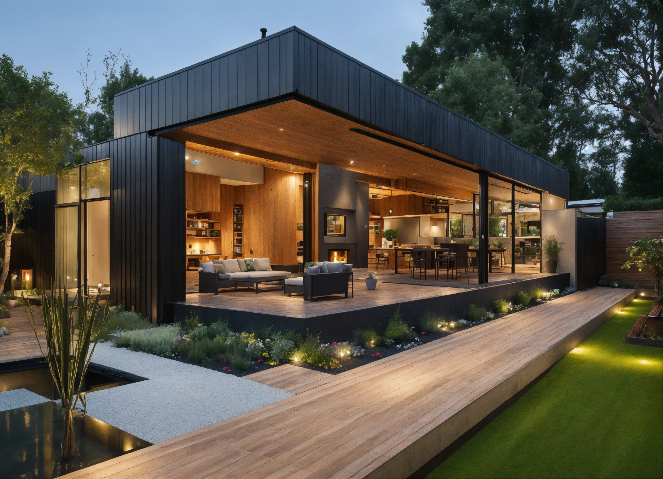 Lexica - Modern single level house design with a garden.