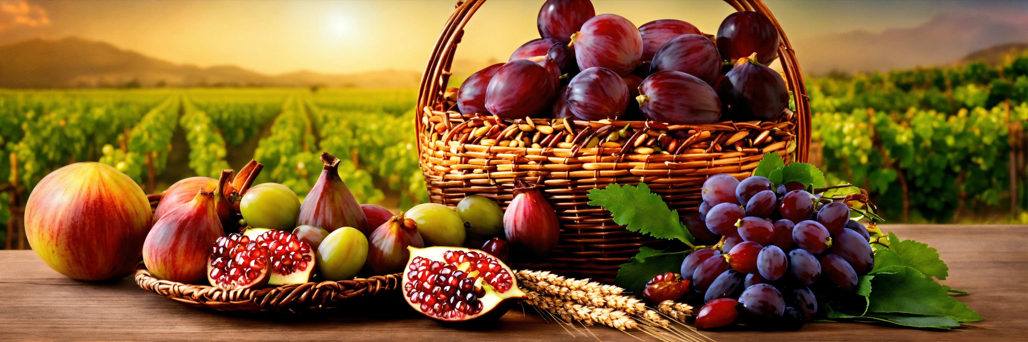 Lexica - A beautiful basket inside Grapes, dates, olives, beautiful ...