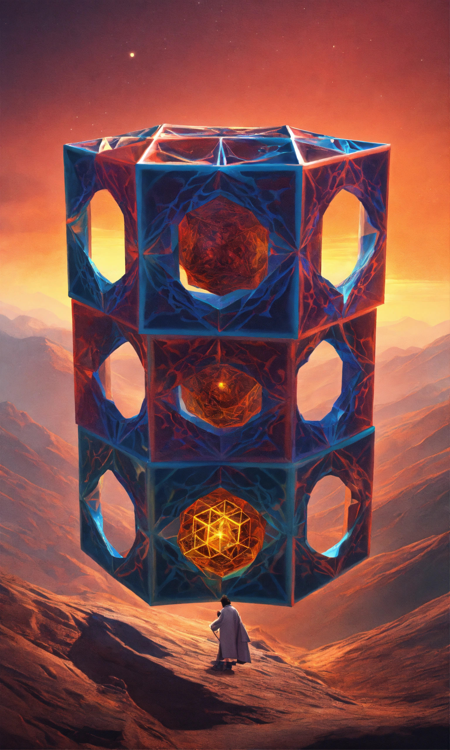 Lexica - Taoist monk tesseract body fractal three point perspective ...