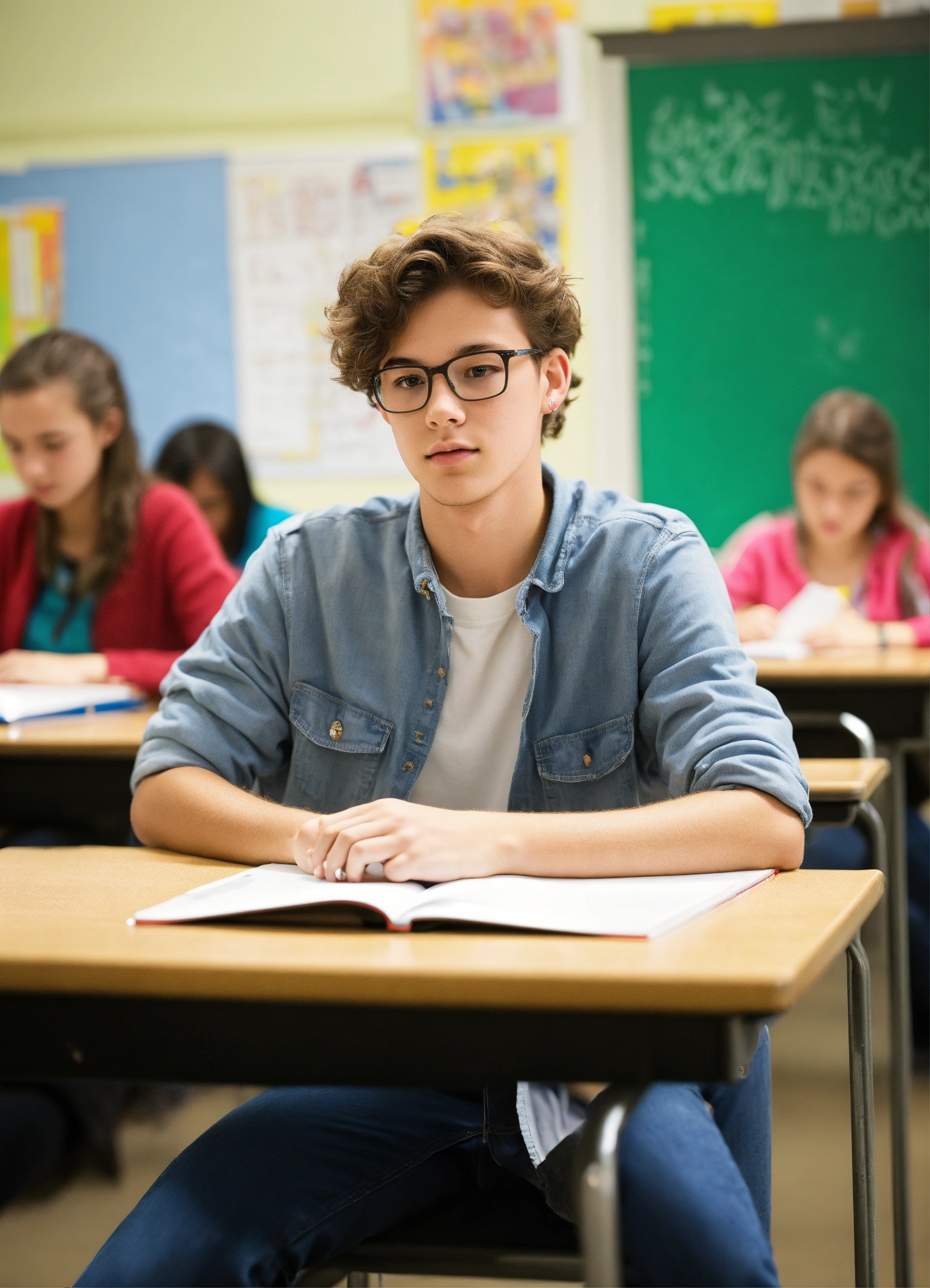 Lexica - White student sat in class