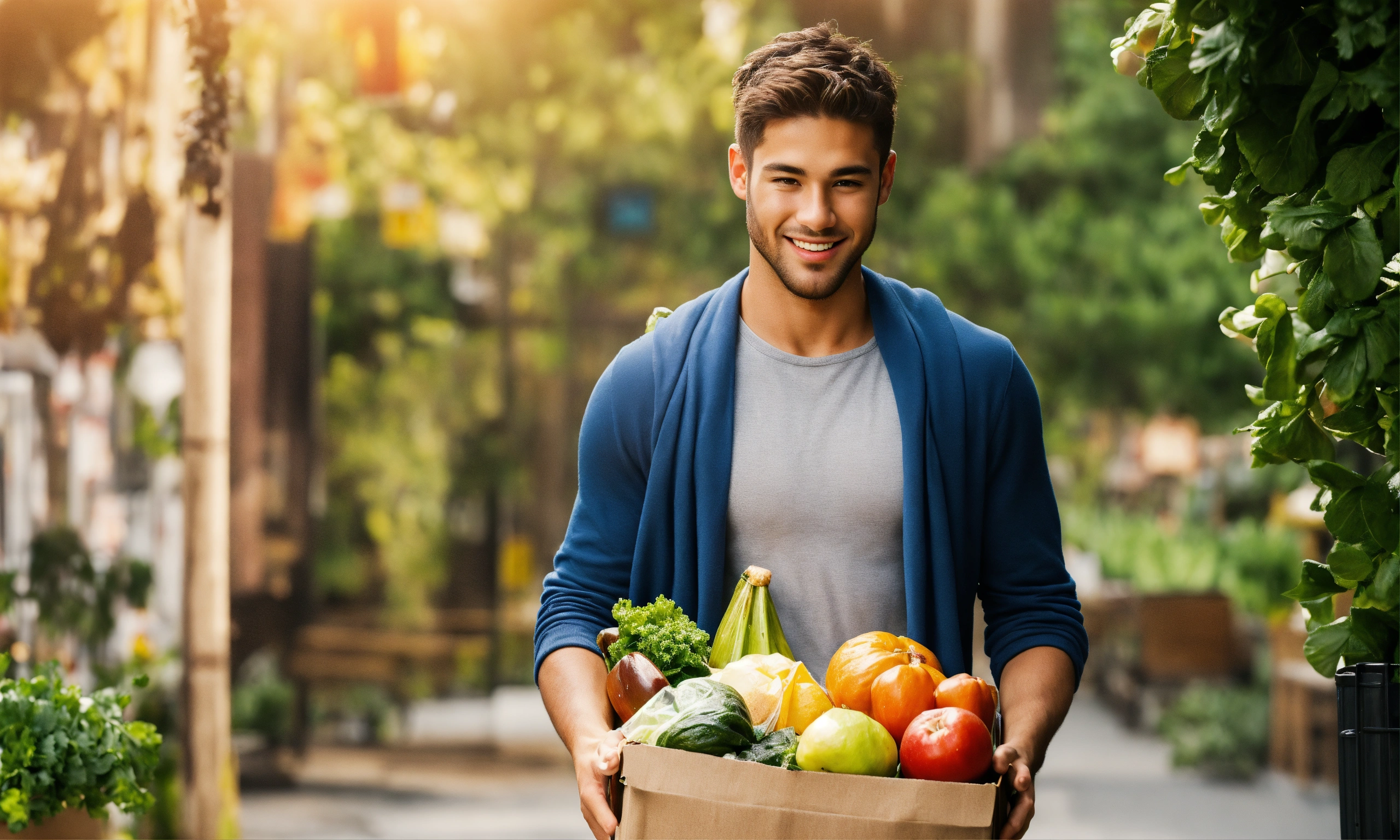 Lexica - Young Man lifting groceries 8K