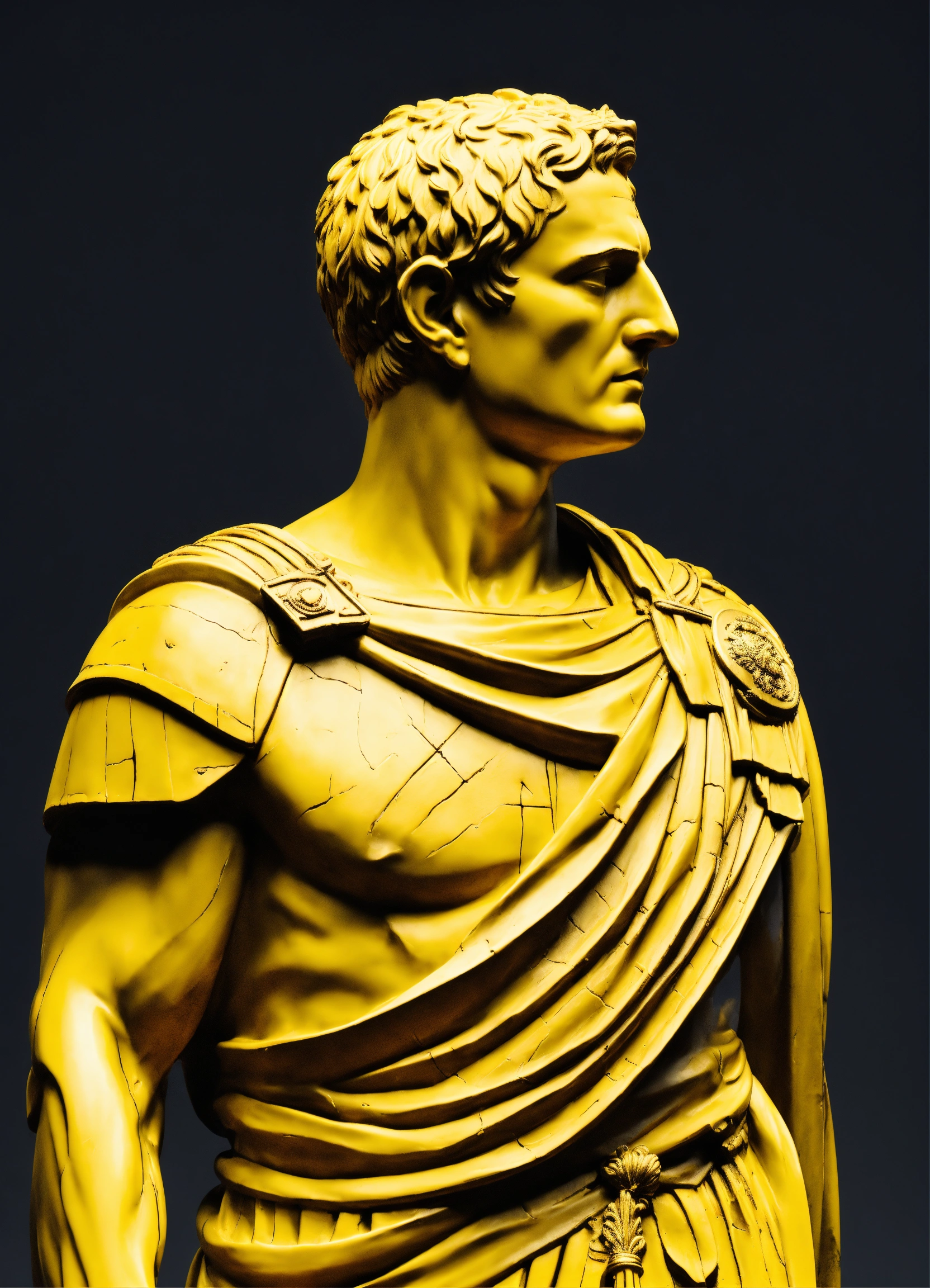 Lexica - Julius Caesar statue of yellow color and matte texture with ...