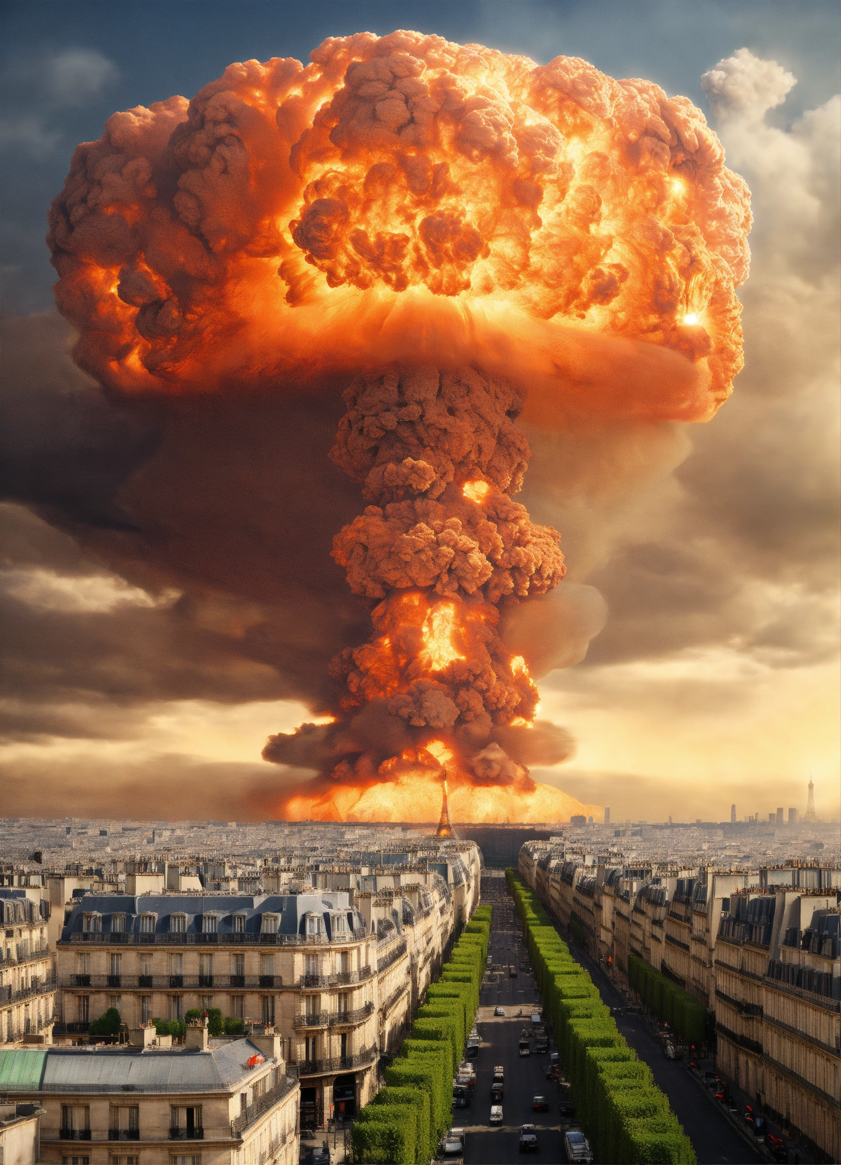 Lexica - Photo realist Nuclear explosion over Paris, Cimex lectularius ...